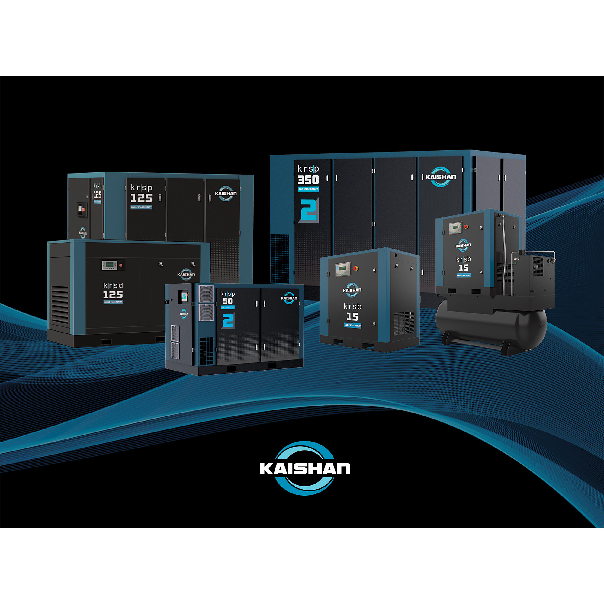 Kaishan Compressor USA Direct Drive Rotary Screw Air Compressor - 40 HP, 460V, 125 PSI, Variable ...