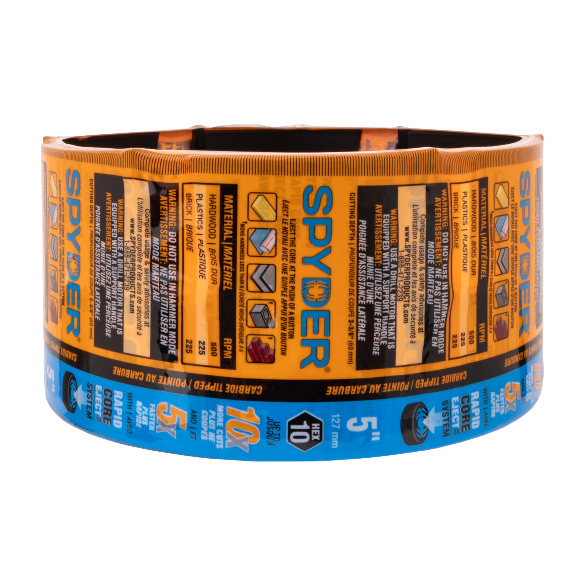 SPYDER Rapid Core Eject™ Tungsten Carbide, 5in. TCT Non-Arbored Hole ...