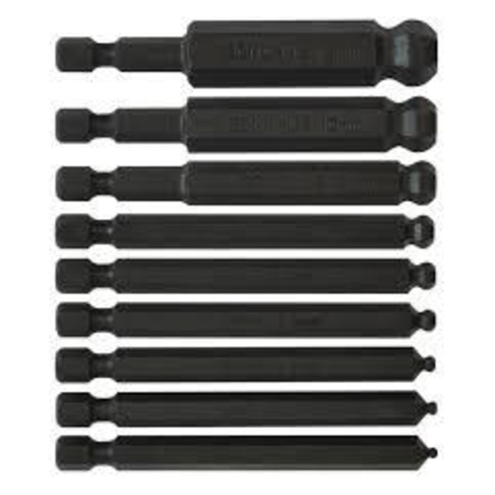 Bondhus, Ball End Tip Power Bit Set, 9 pcs: 2mm-12mm, Model# BH10899 ...