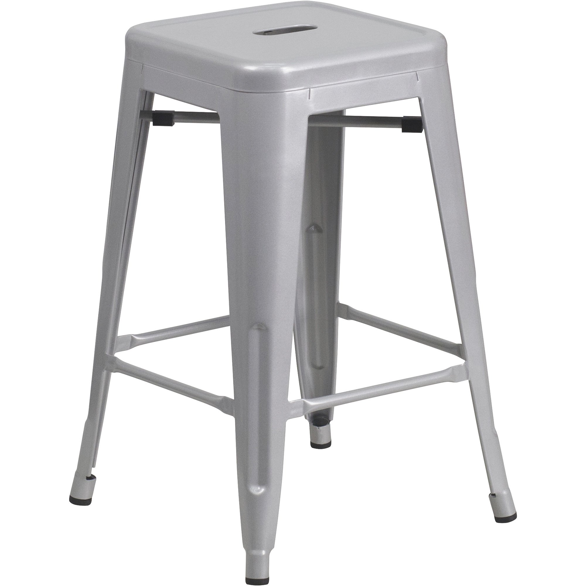 Flash Furniture Backless Metal Indoor/Outdoor Counter Height Stool ...