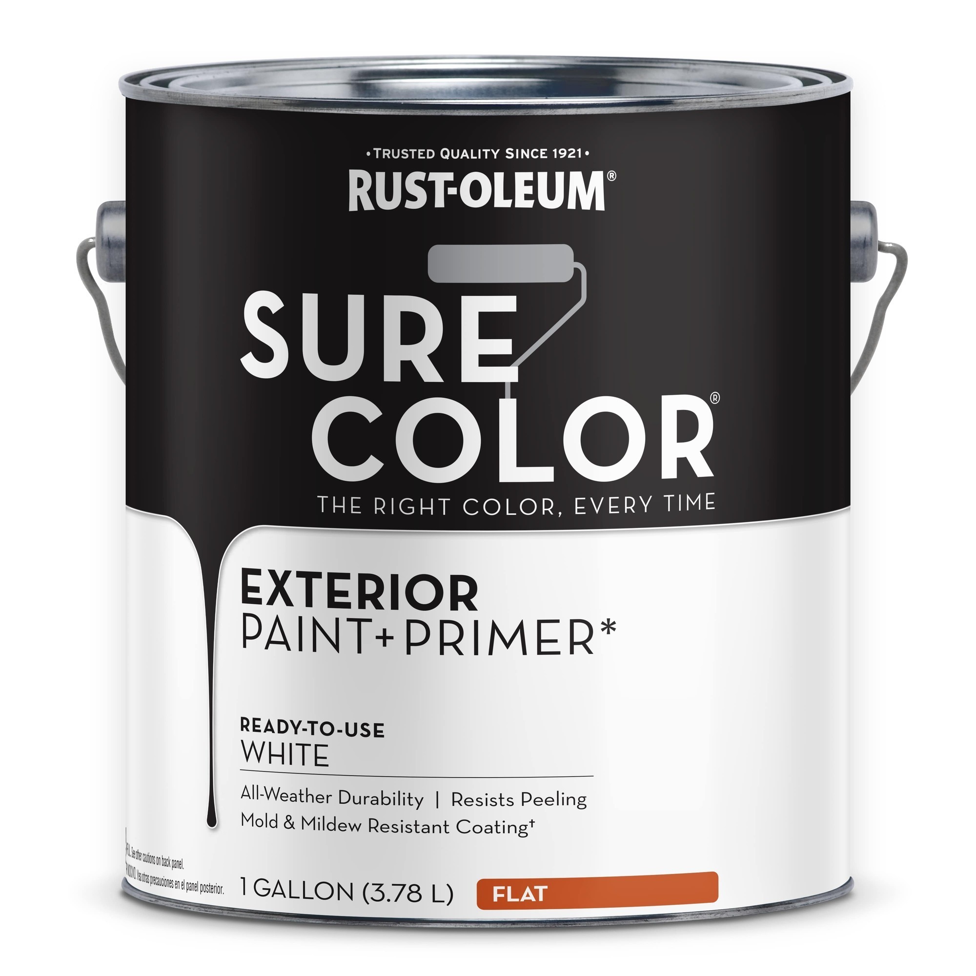 Rust-oleum, Sure Color Exterior Paint, White, Flat, 1G, 2PK, Container ...