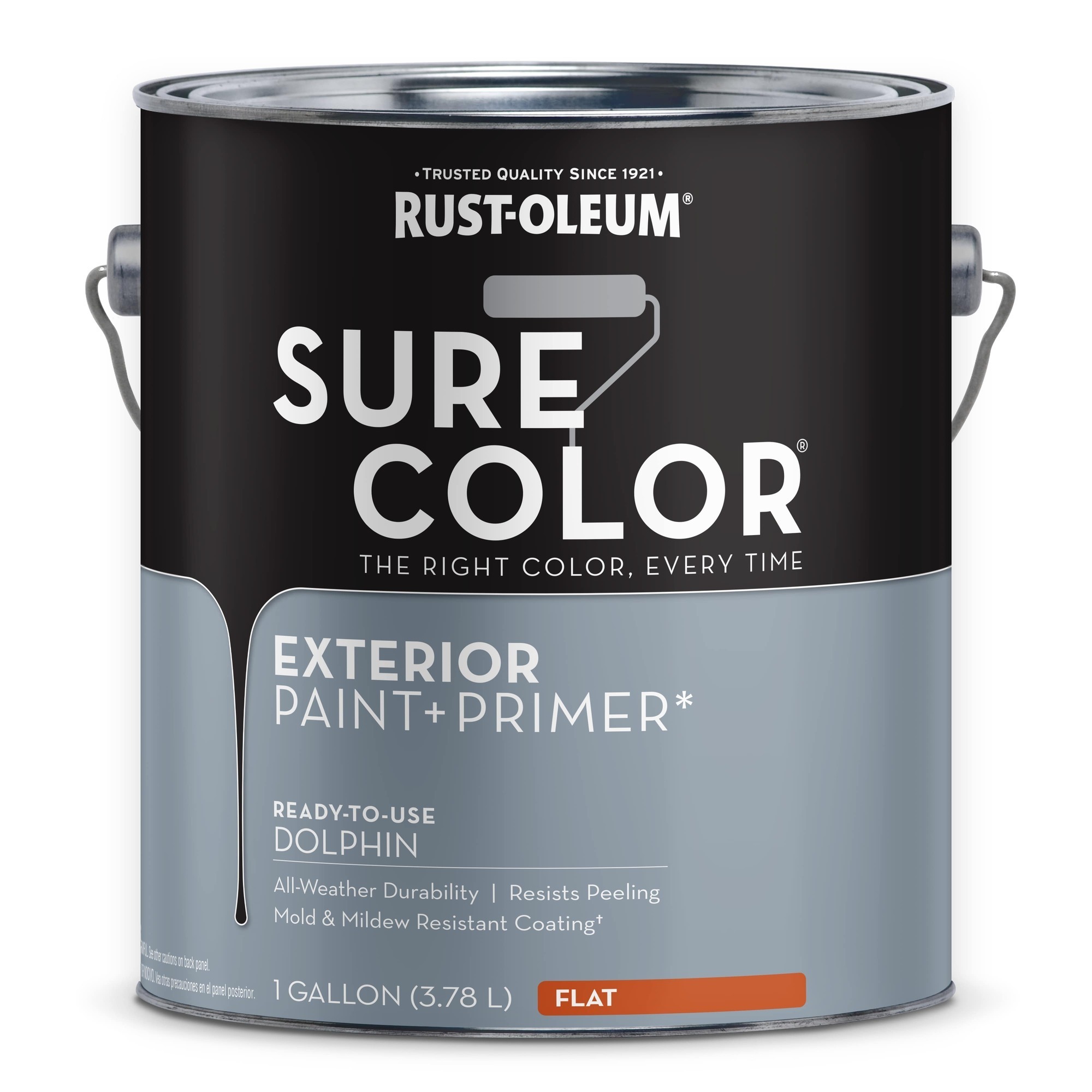 Rust-oleum, Sure Color Exterior Paint, Dolphin, Flat, 1G, 2PK ...
