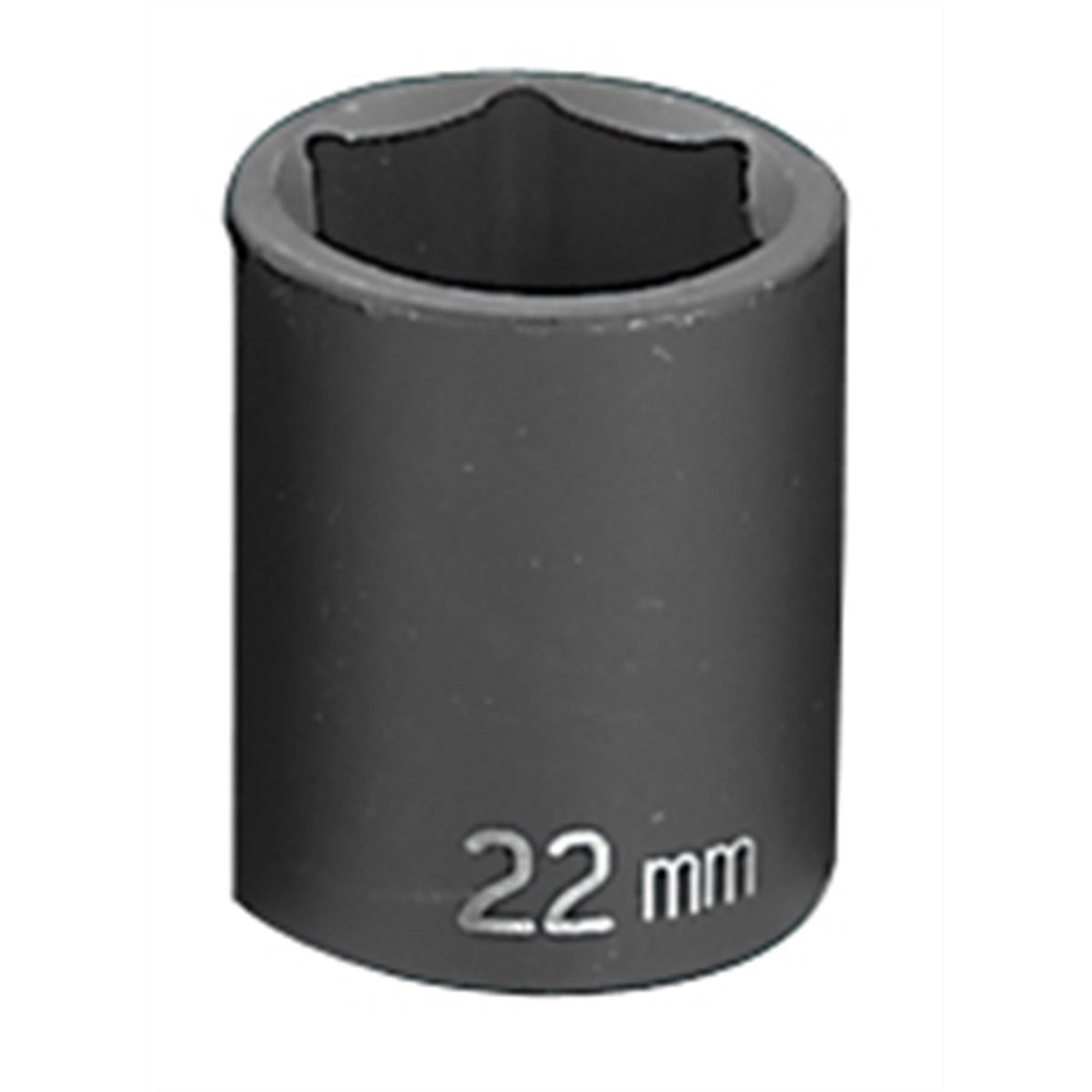 Grey Pneumatic Impact Socket - 22mm, 1/2in. Drive, 6-Point, Chrome-Molybdenum, Model# GRE2022M ...