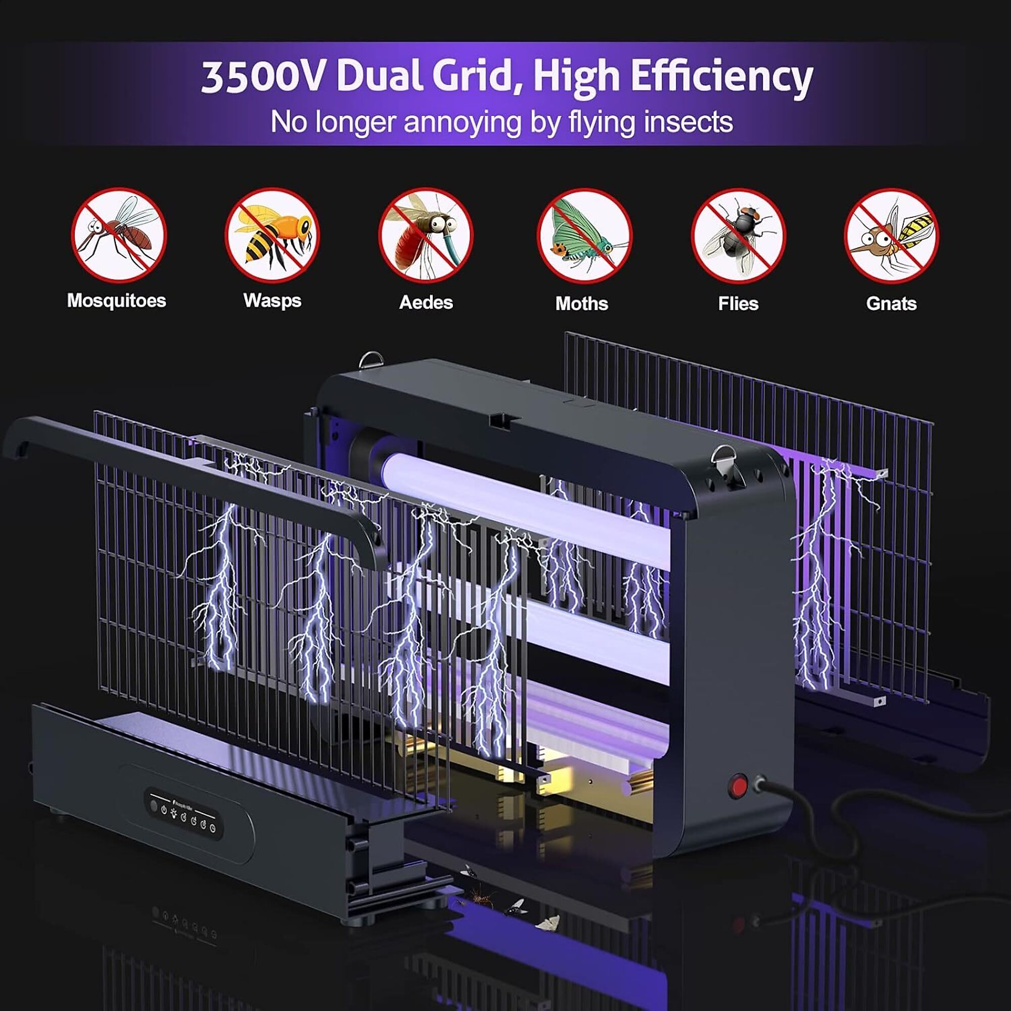 Indoor Bug Zapper with Remote, 20W, UV Light, Double Grid, Model #IKI ...