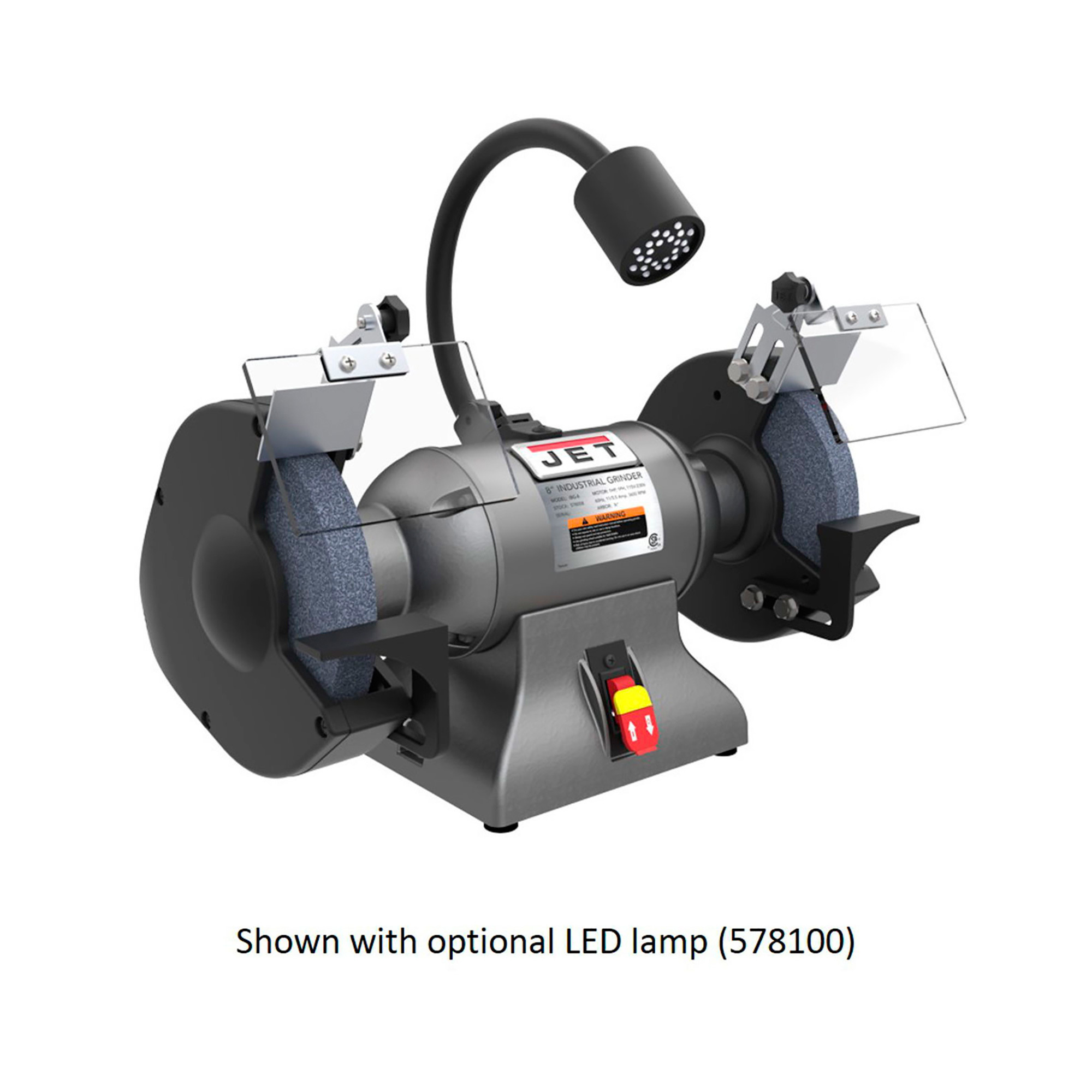 JET Industrial Benchtop Grinder, 8in., 1 HP, 3600 RPM, Model# IBG-8 ...