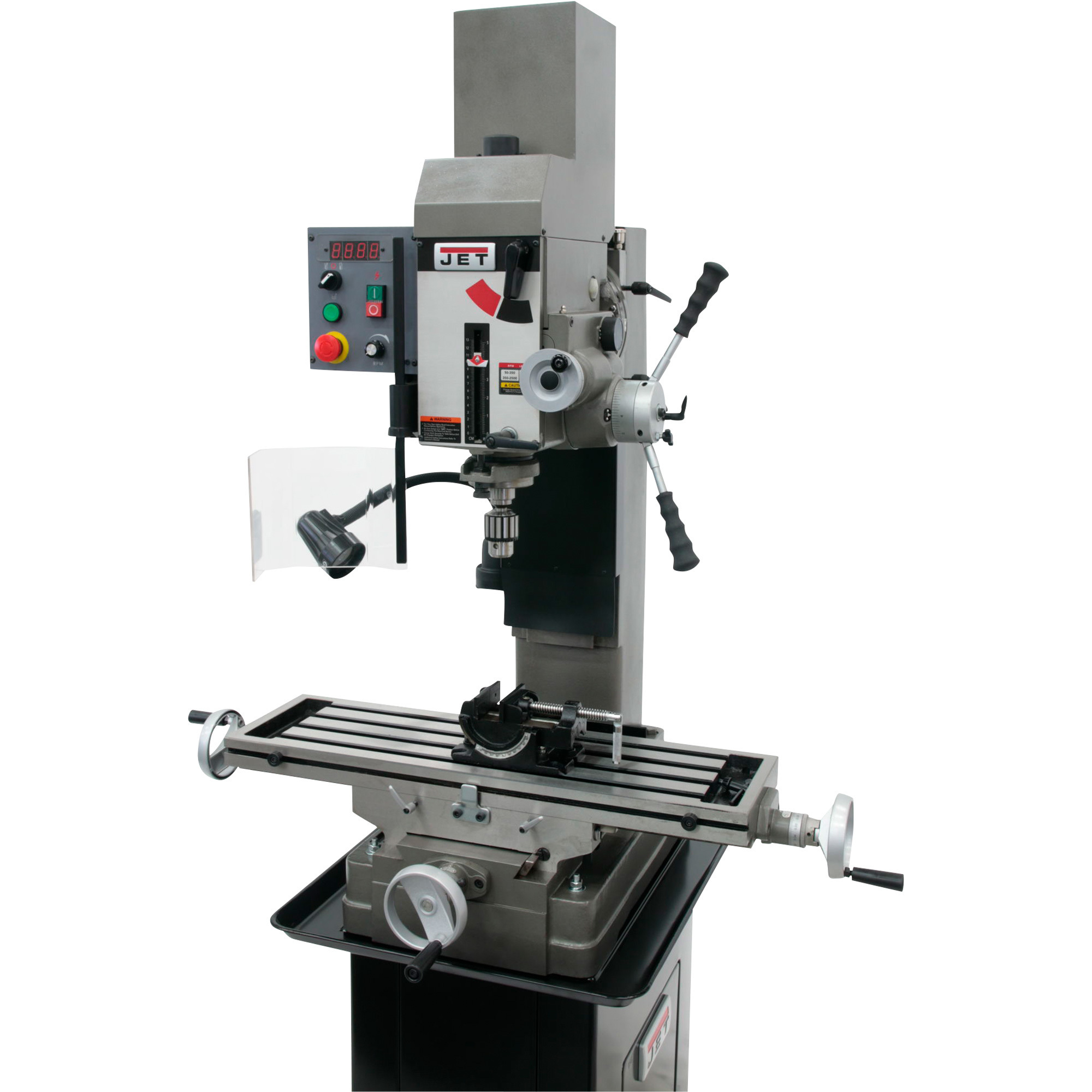 JET Variable Speed Geared Head Square Column Mill/Drill with Power ...