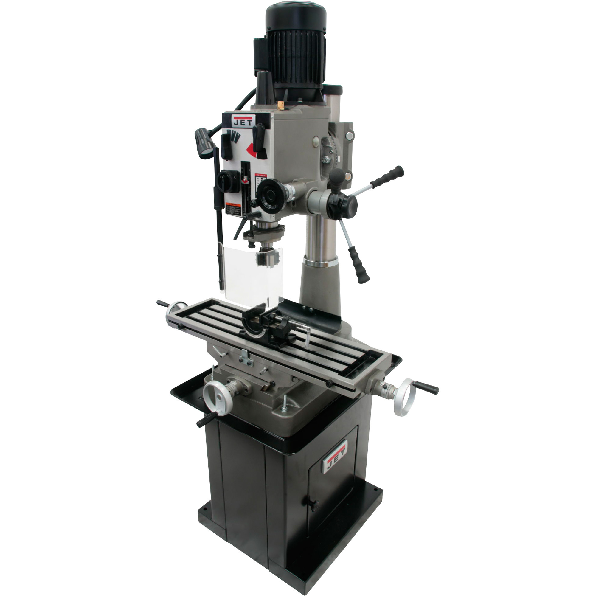 JET Geared Head Mill/Drill with Newall DP 500 2-Axis DRO, 1 1/2 HP, 115 ...