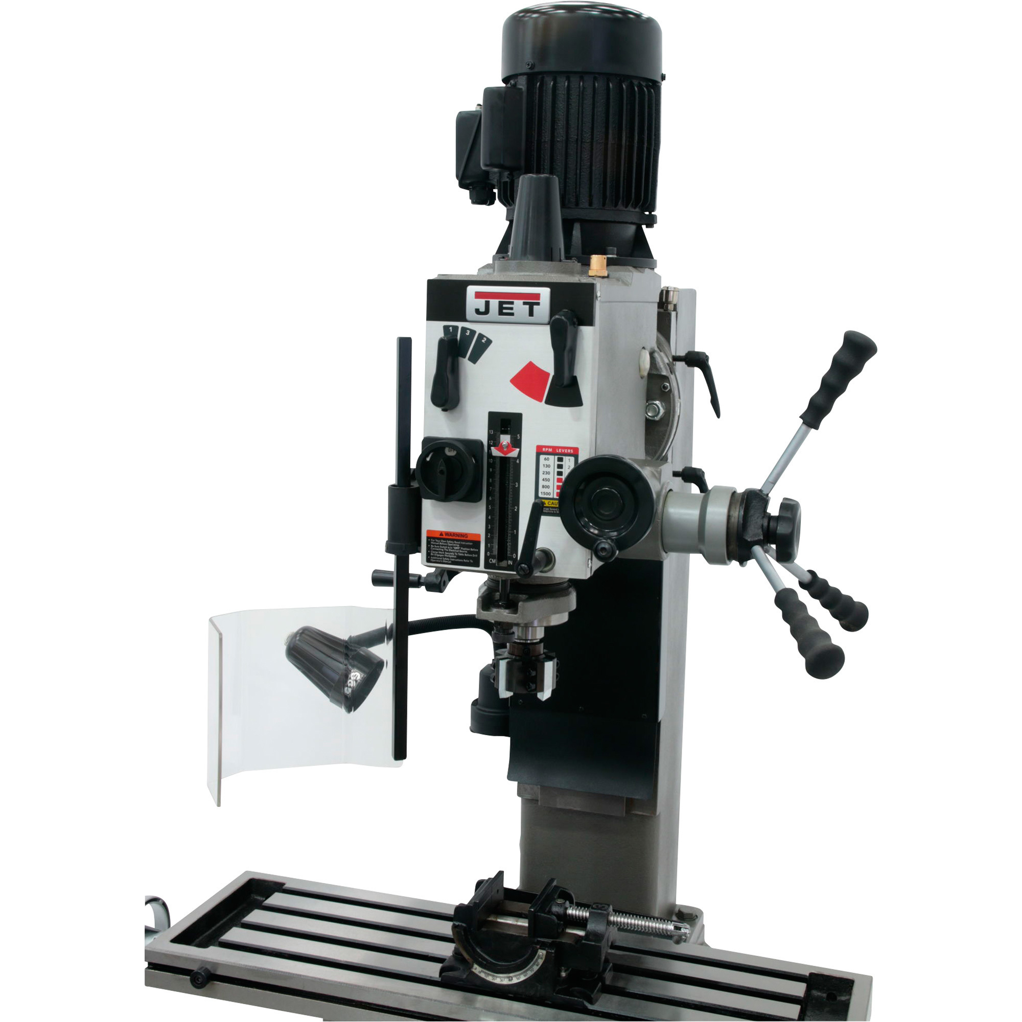 JET Geared Head Square Column Mill/Drill with Newall DP 500 2-Axis DRO ...