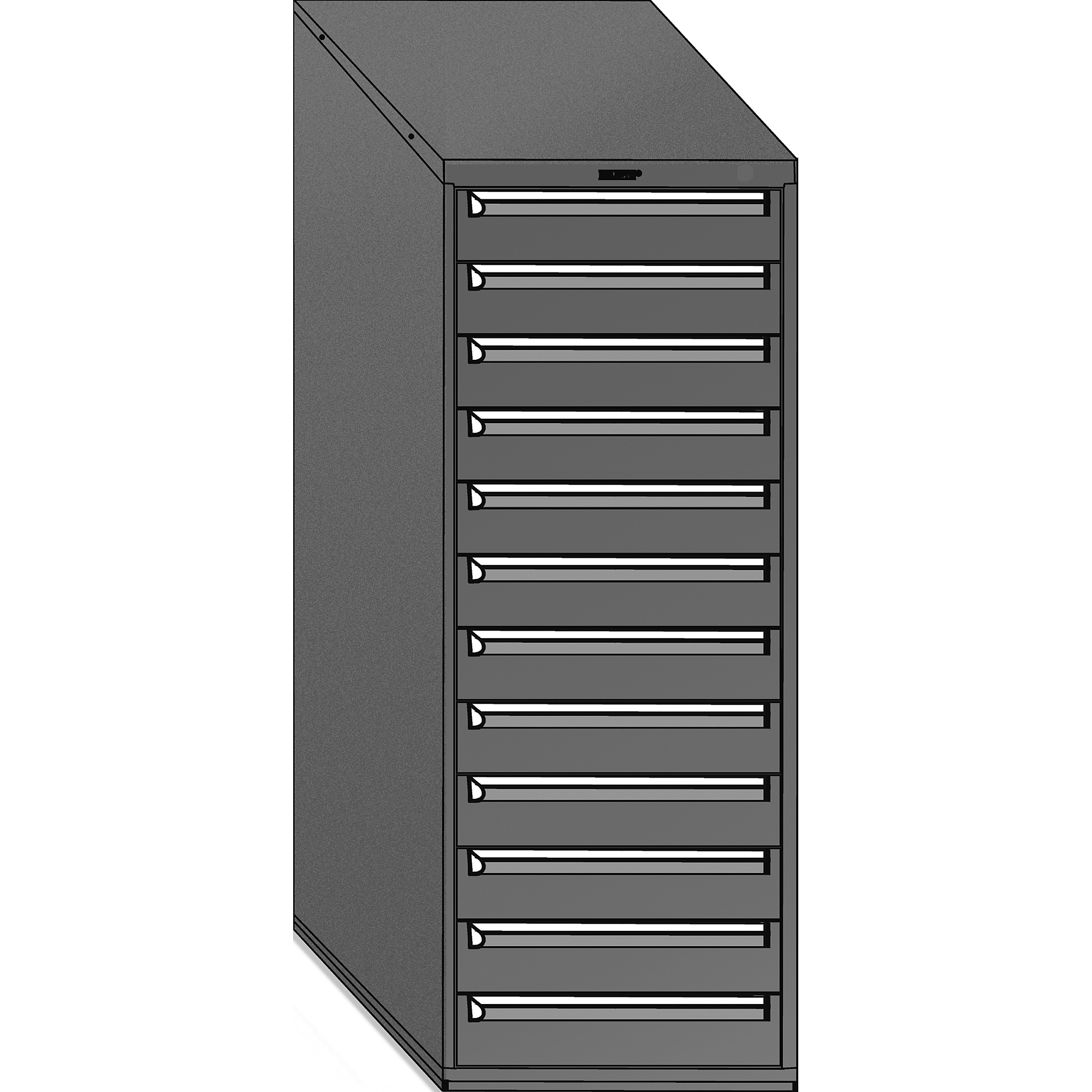 Equipto, Modular Drawer Unit w/Div 22 1/2W x 27 3/4D x 59H, Height 59 ...