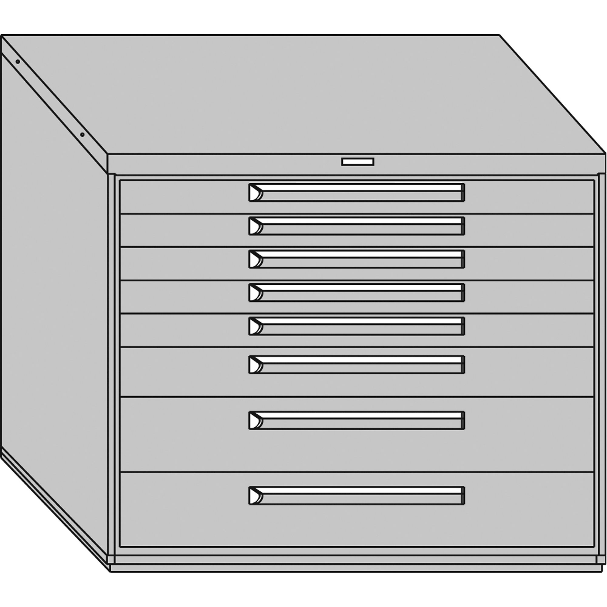 Equipto, 45in. wide Modular Drawer Cabinet- No Dividers, Height 38 in ...
