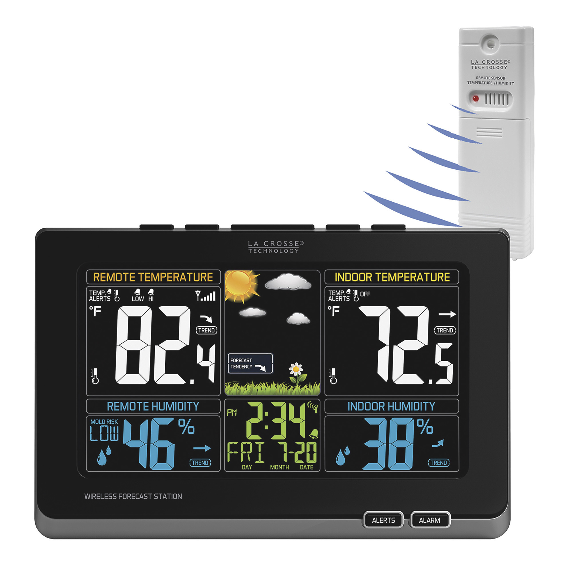 La Crosse Technology Wireless Color Station with Mold Risk Indicator ...