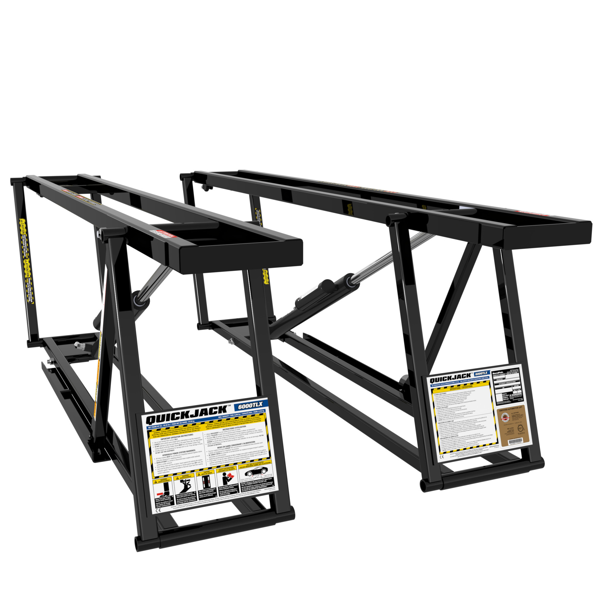 QuickJack 6000TLX Bundle: Wall Hangers + Pinch-Weld Blocks 6,000lb. Capacity Portable Car Lift ...