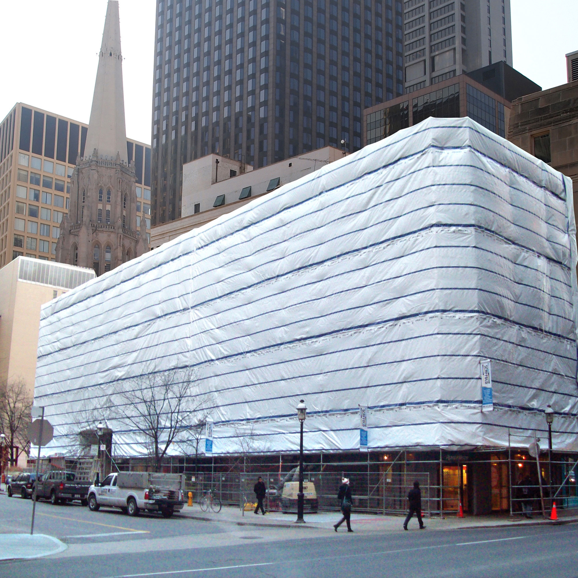 Metaltech Weather Protection Tarp for Scaffold, White/Blue, 13ft. x ...