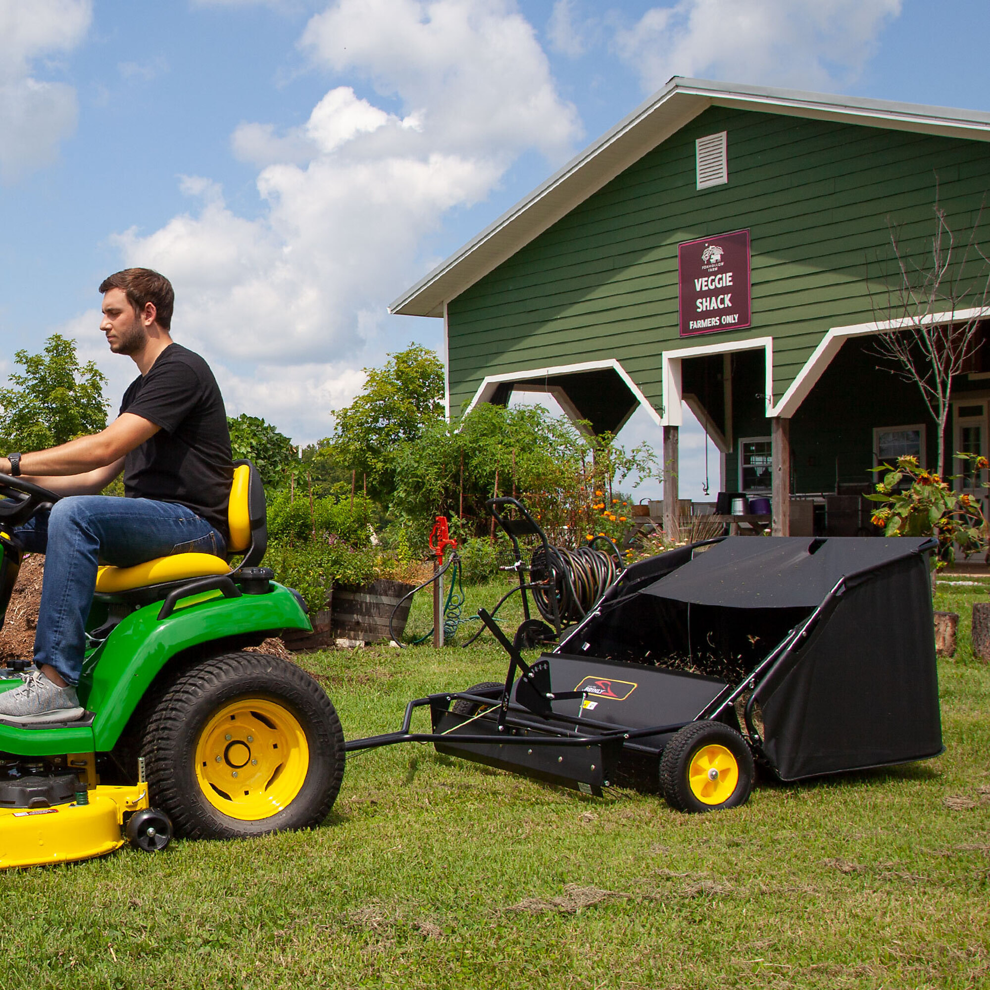 Brinly 42in. Tow Behind Lawn Sweeper with Dethatcher, Model STS-42BHDK ...