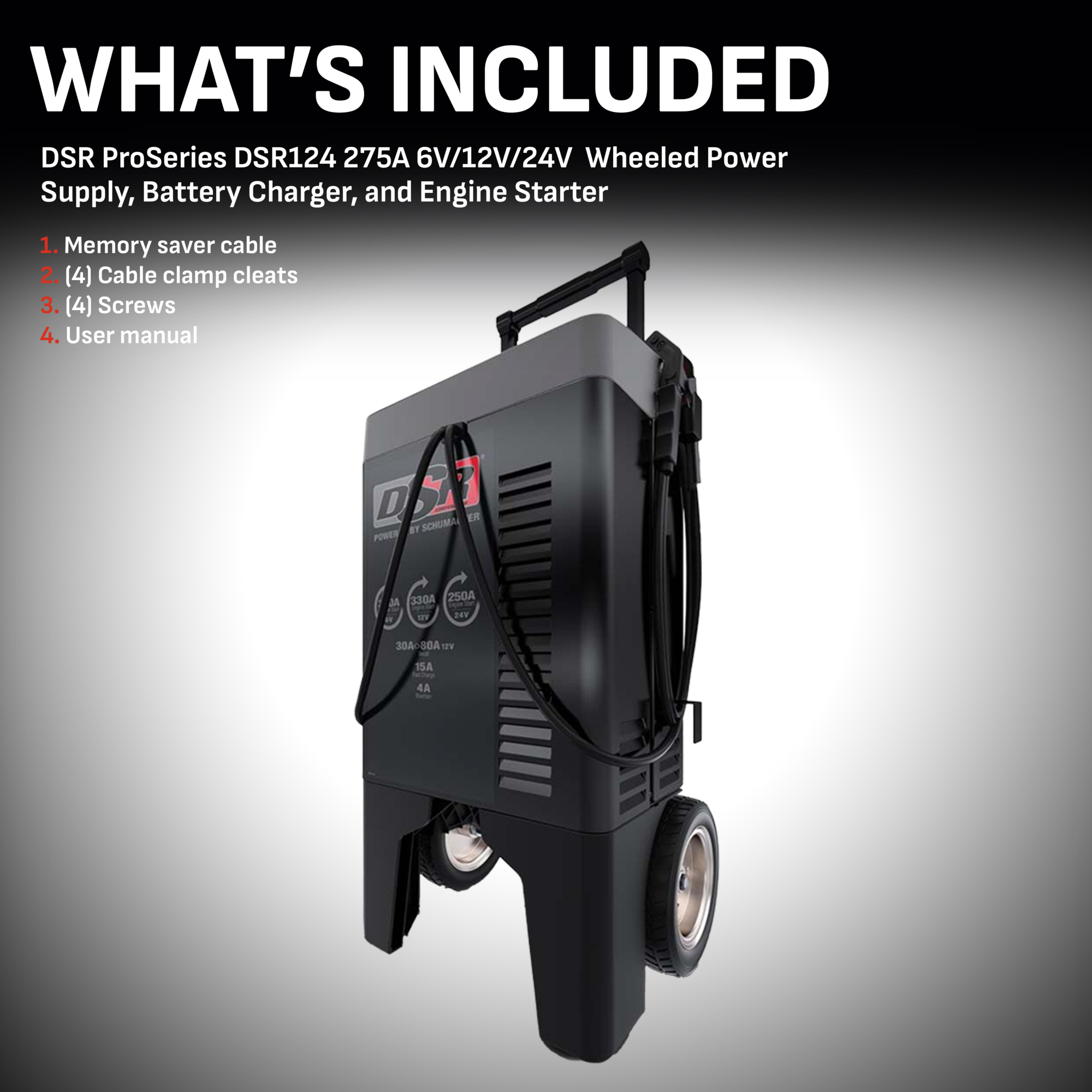 DSR124 6/12/24V 330A ProSeries Battery Charger/Engine Starter ...