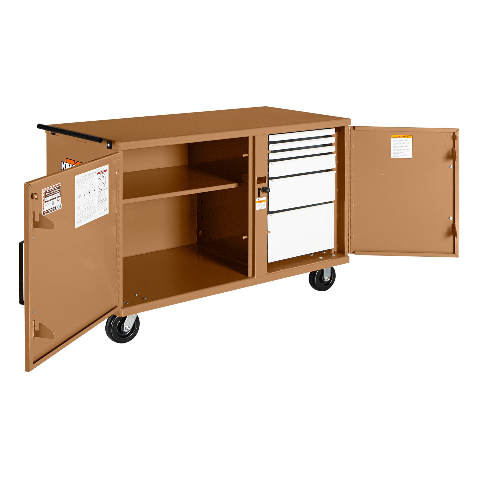 KNAACK Storagemaster Rolling Workbench, Tan, 25 Cu. Ft., 46.25in.W x ...