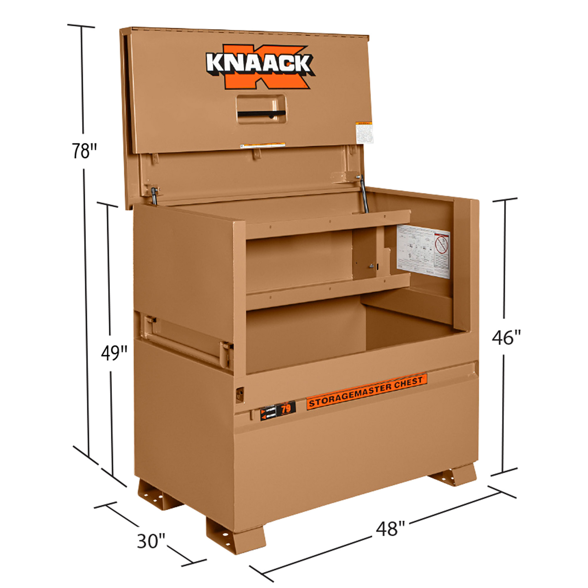 KNAACK Storagemaster Jobsite Piano Box with JunkTrunk, Tan, 38.2 Cu. Ft ...