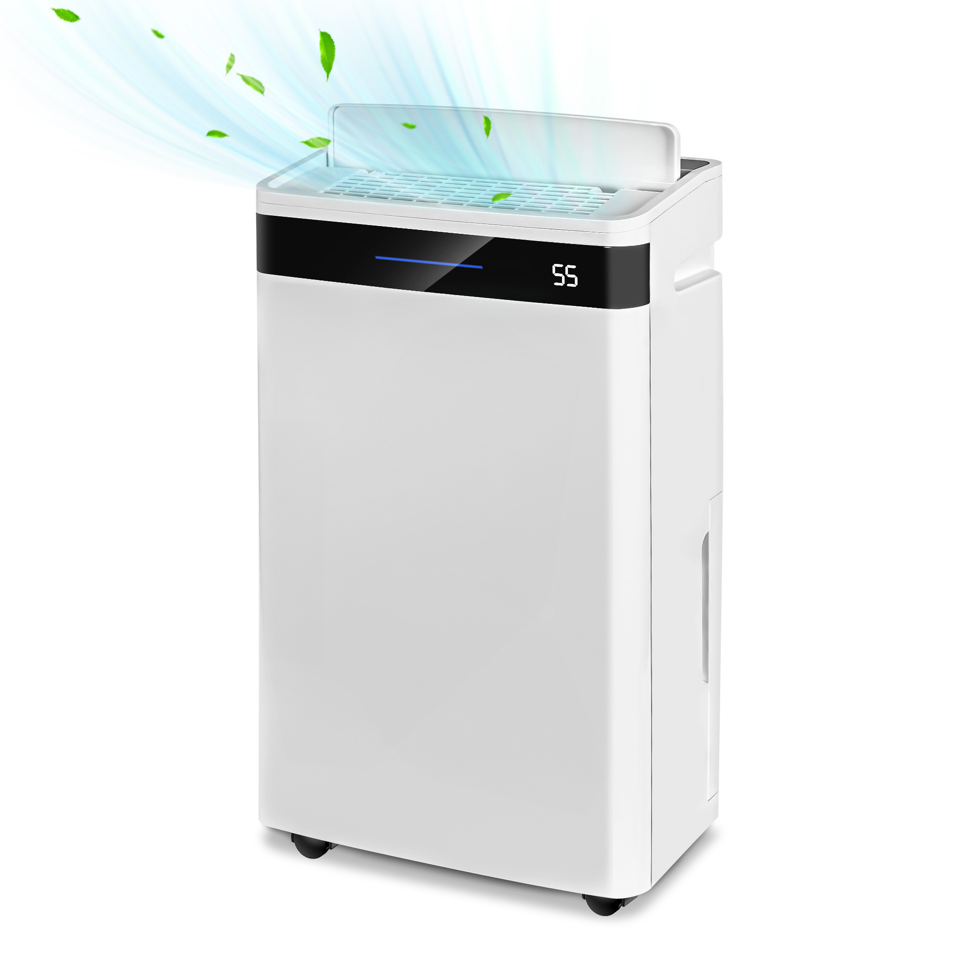 60 pt. 4500 sq. ft. Portable Dehumidifier with Bucket in. White with ...