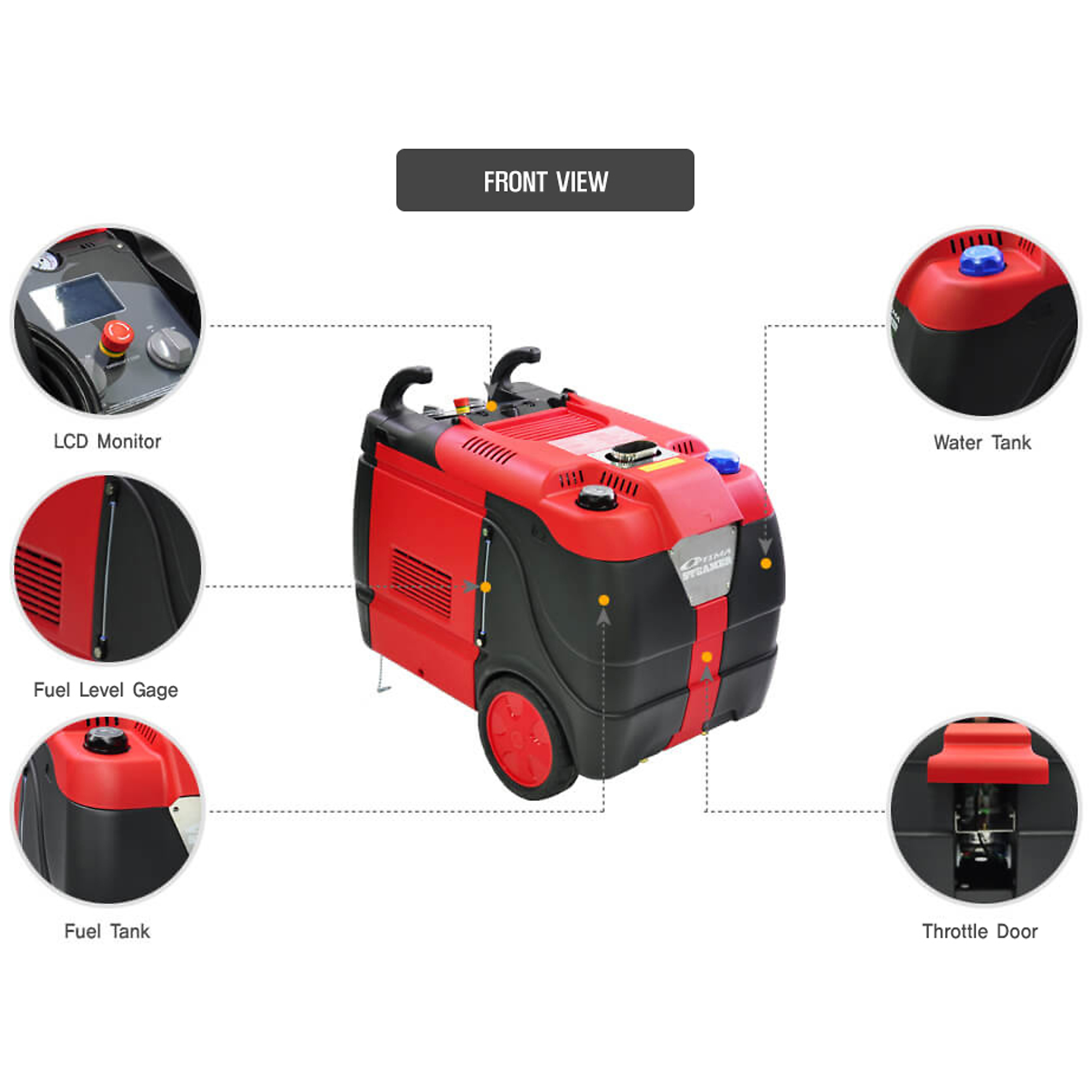 Optima Steamer™ XD Red – 120V, diesel-powered industrial steam cleaner ...