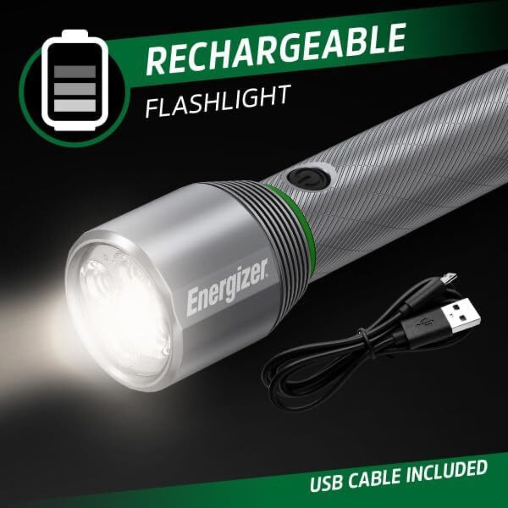 Energizer Rechargeable LED Handheld Flashlight, 2000 Lumens, Model ...