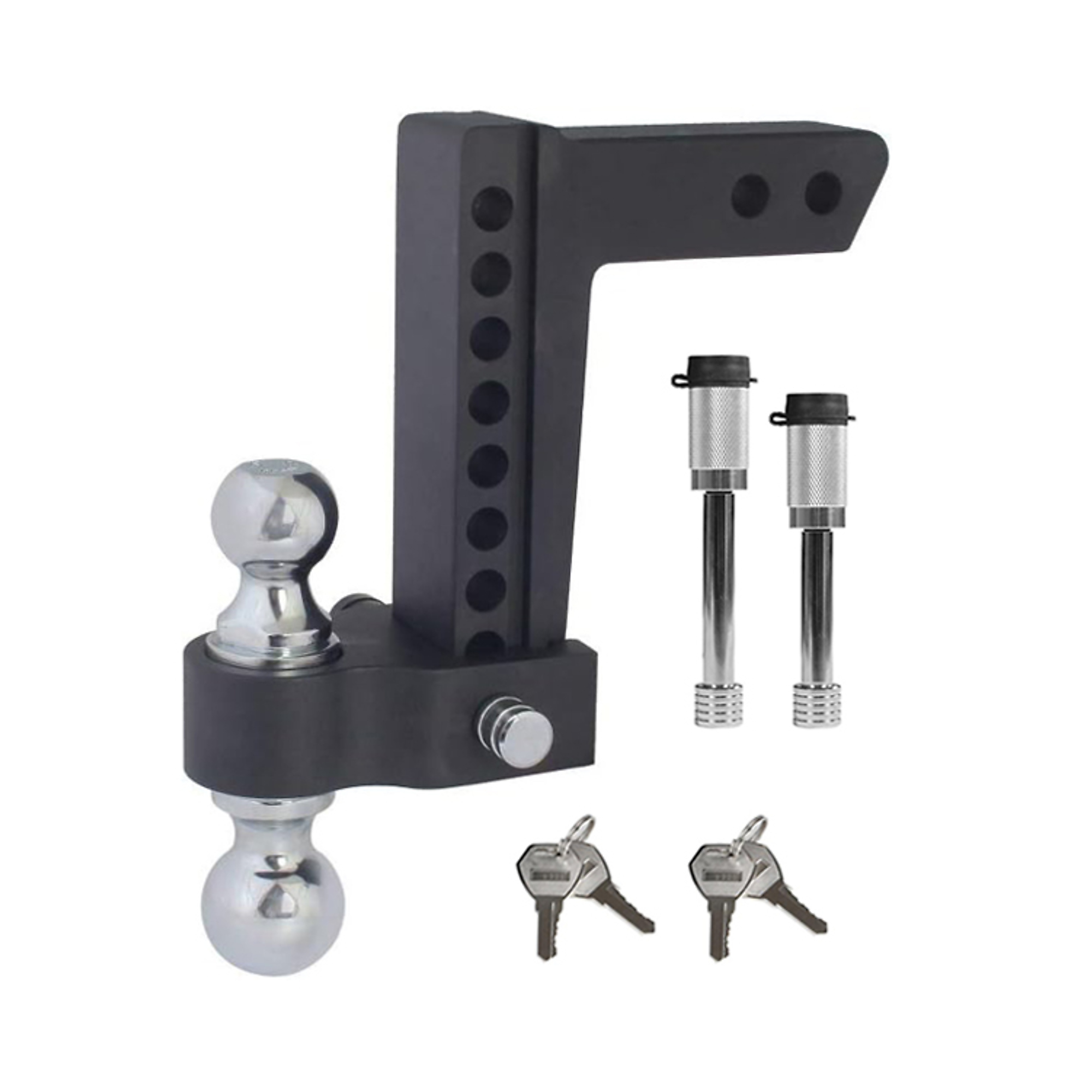 Jack Boss Adjustable Trailer Hitch insert with Ball 8in drop + rise ...