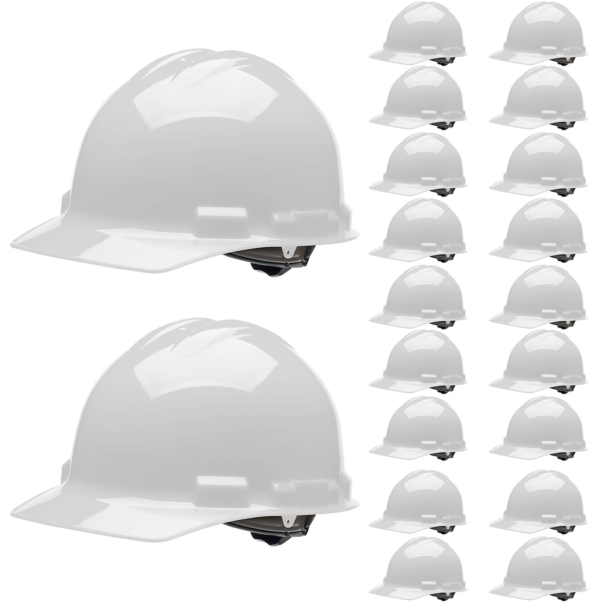 Malta Dynamics 4 Pt. Ratchet Cap Style Hard Hat, White, 20 Pack, Type 1 ...