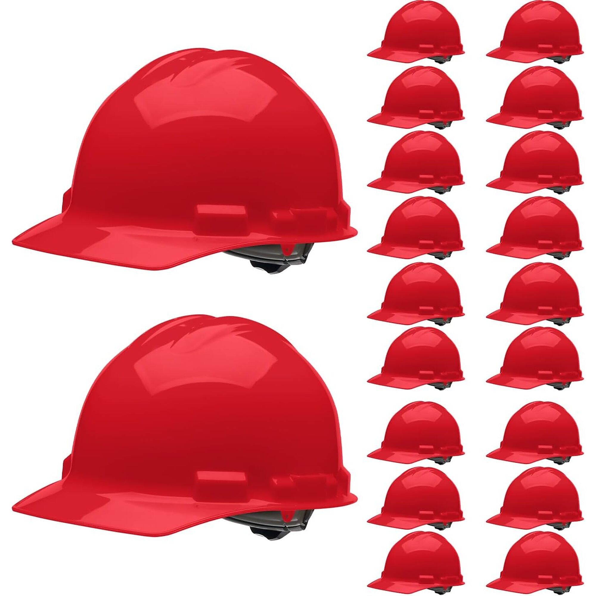 Malta Dynamics 4 Pt. Ratchet Cap Style Hard Hat, Red, 20 Pack, Type 1 ...