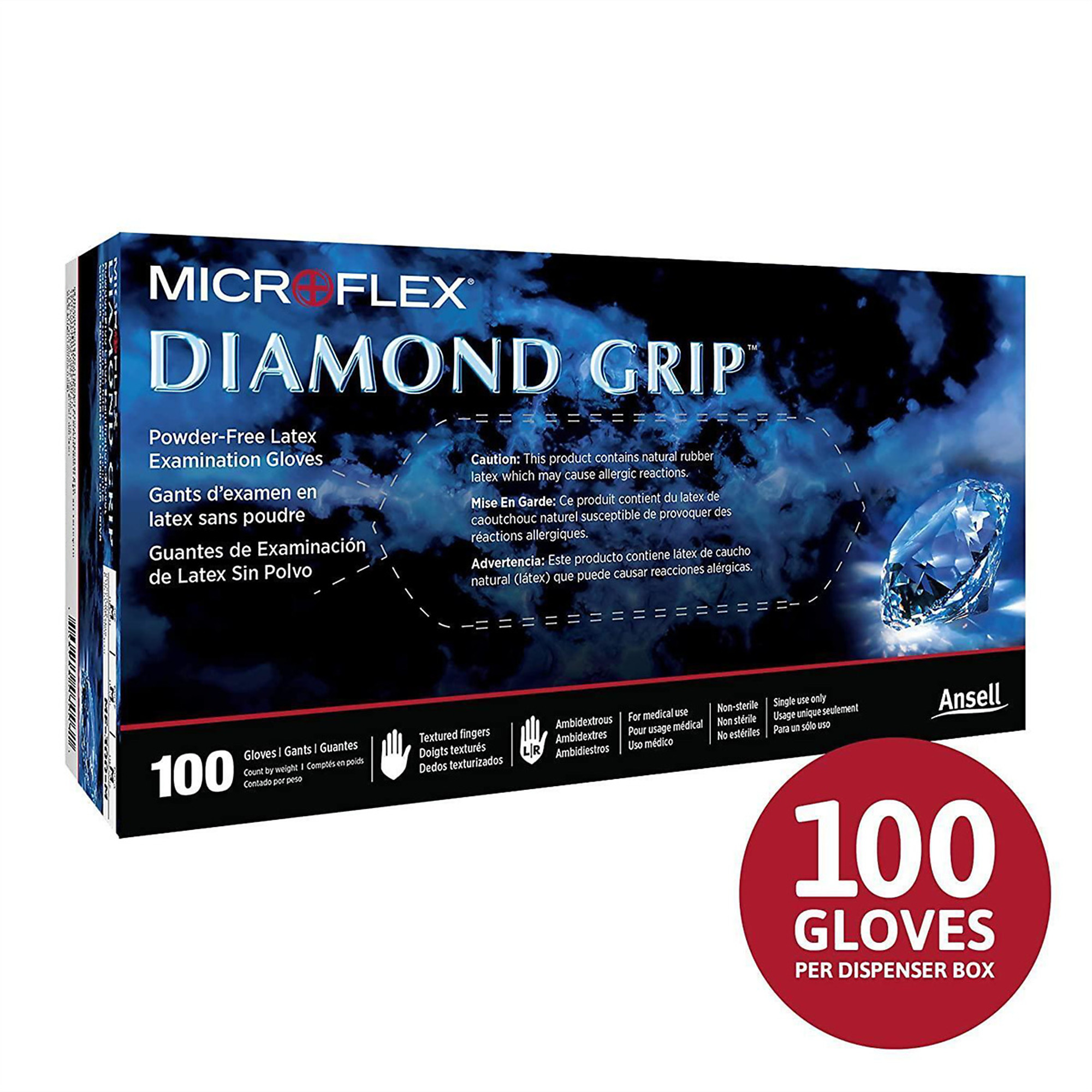 Microflex DIAMOND GRIP PF LATEX GLOVES XL 100PK | Northern Tool