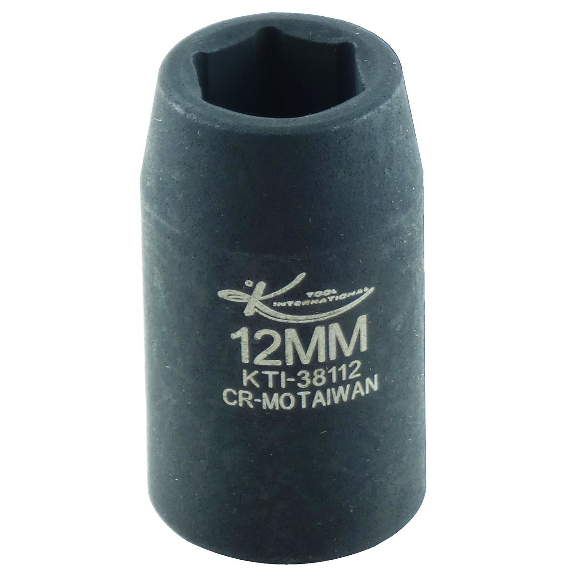 K Tool International 6-Point Impact Socket — 12mm, 1/2in. Drive, Chrome-Moly Steel, Model ...