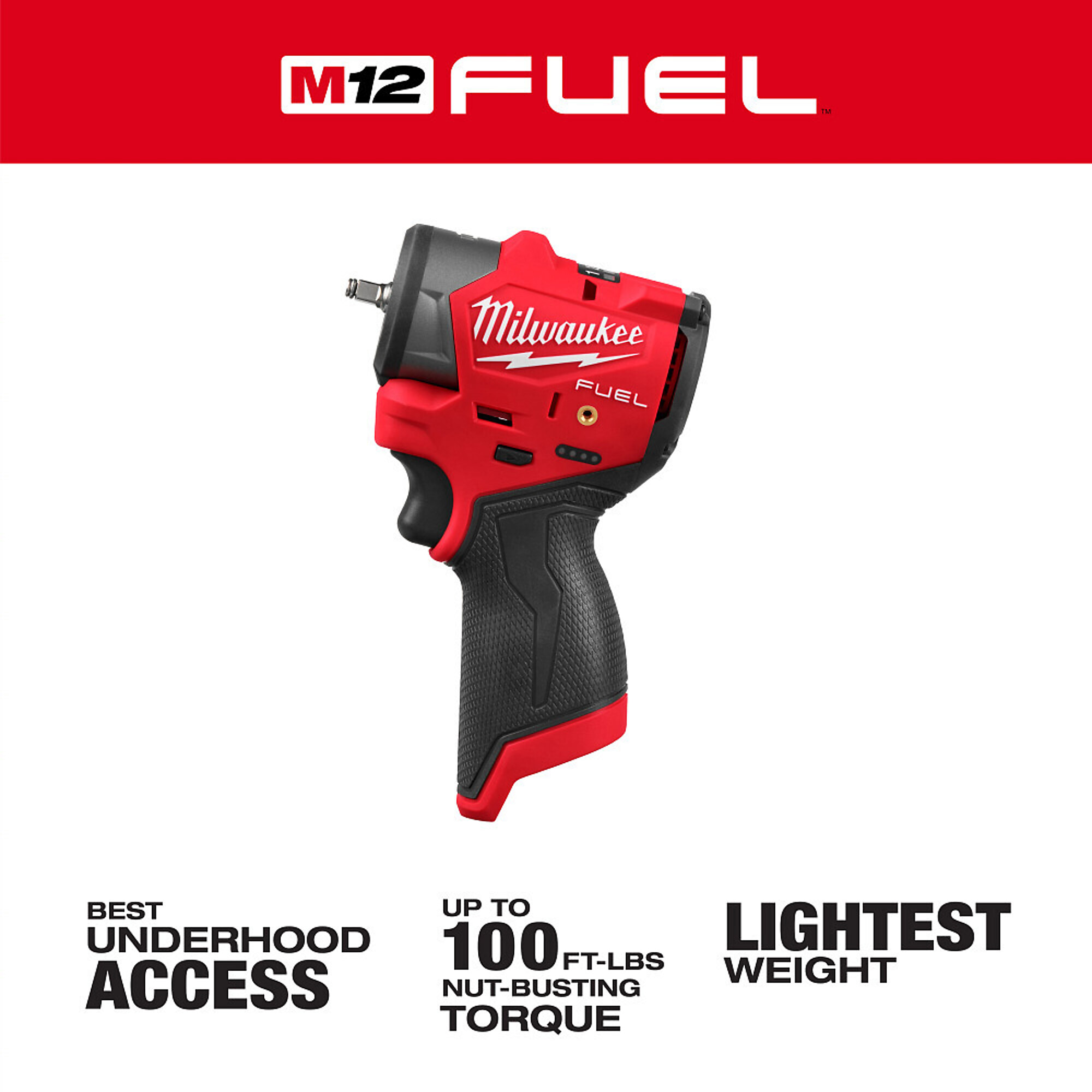 Milwaukee M12 FUEL™ 1/4\" Subcompact Impact Wrench w/ Friction Ring ...