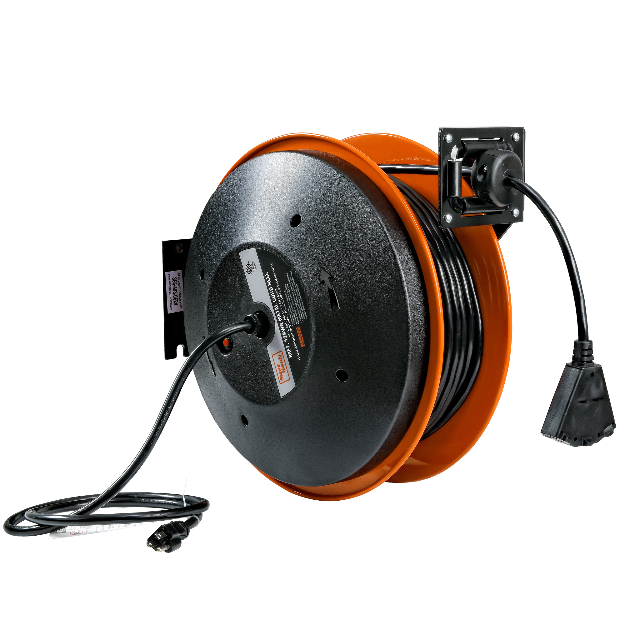 Retractable Extension Cord Reel 12AWG x 80', TRI-GUR071 | Northern Tool