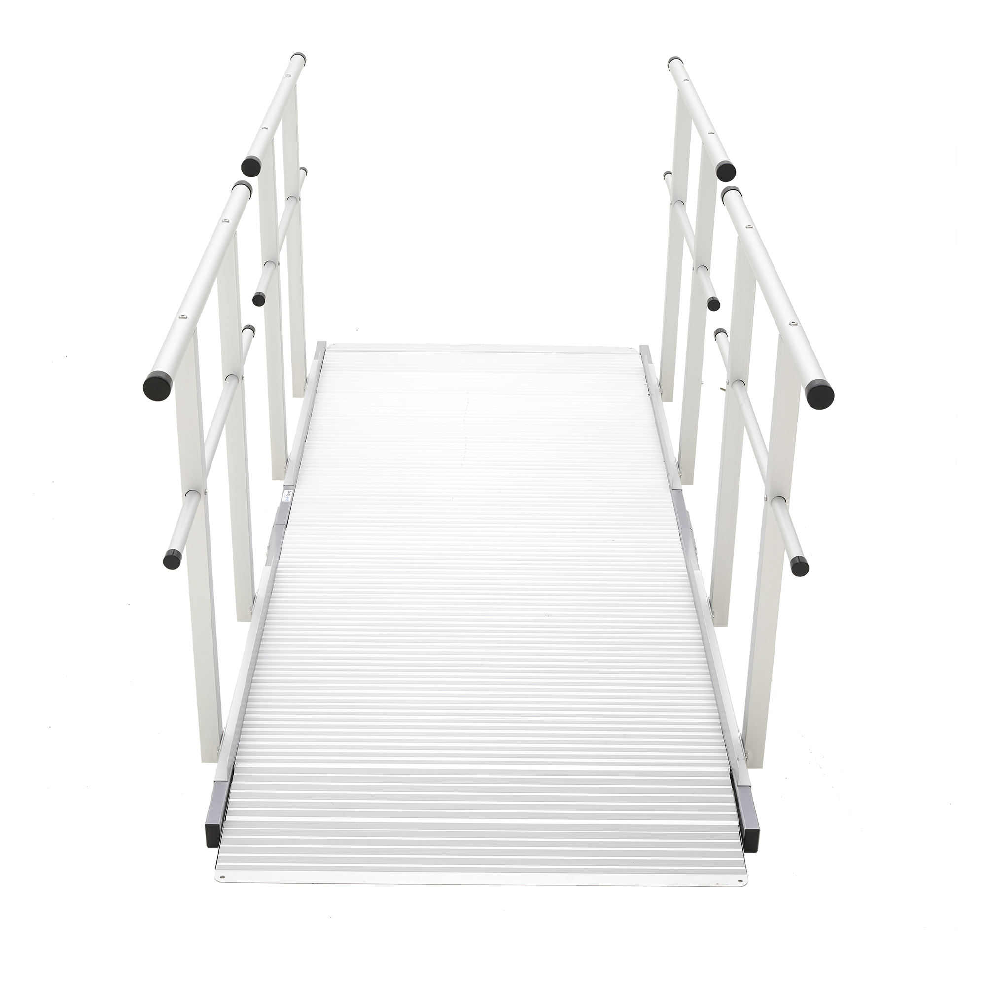 10' L Silver Spring Folding Aluminum Mobility Ramp with Dual Handrails ...