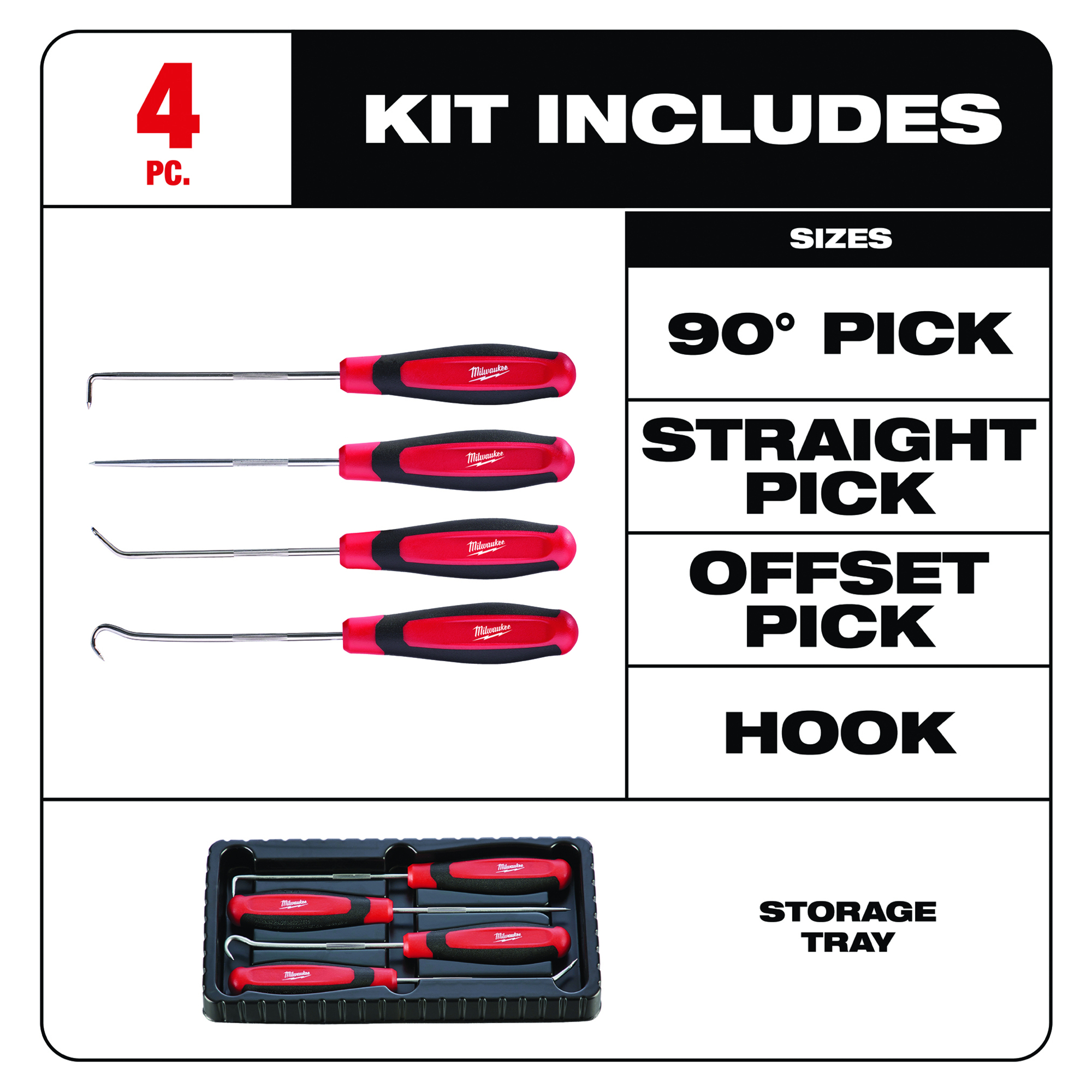 Milwaukee 4-Pc. Hook and Pick Set, Model# 48-22-9215 | Northern Tool