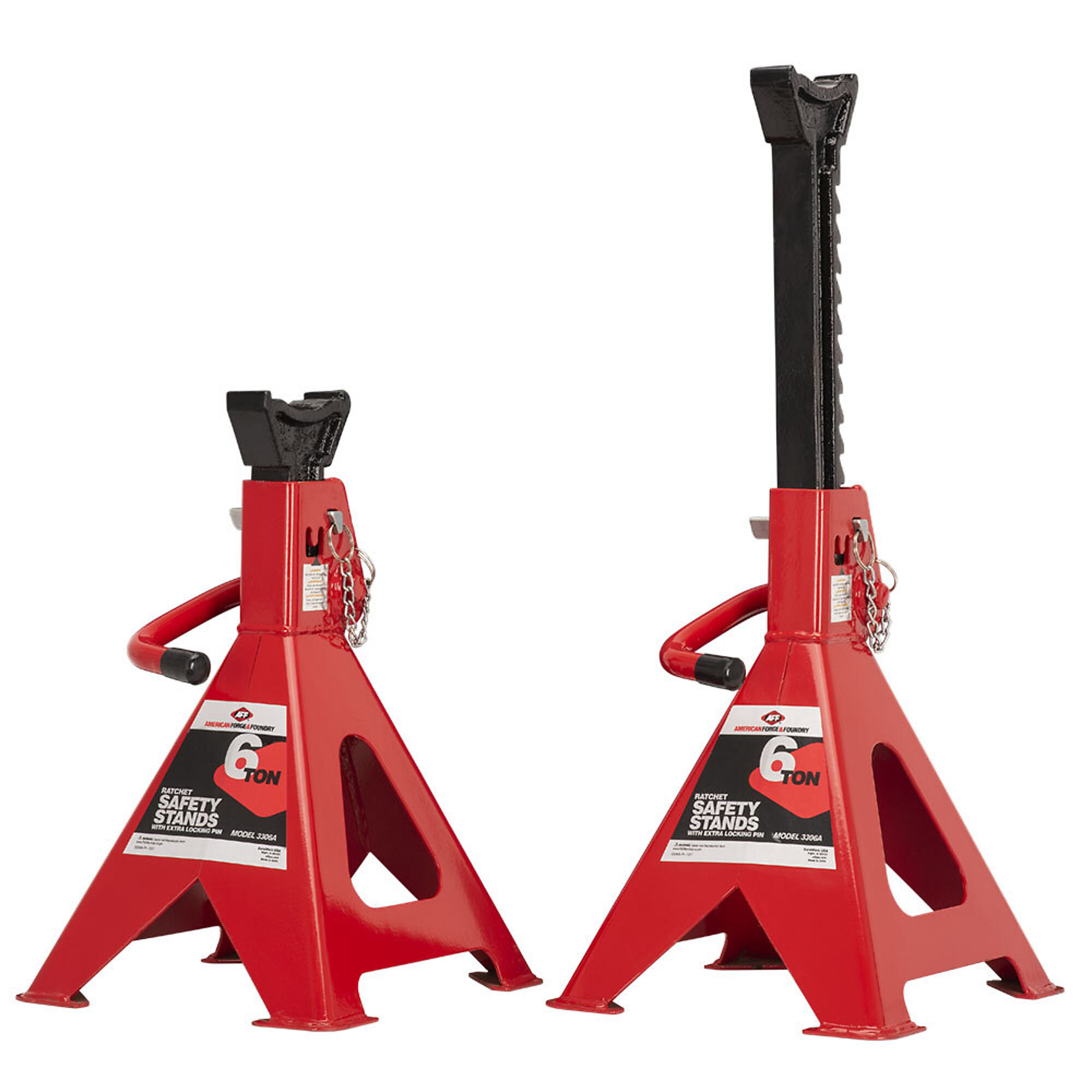 American Forge & Foundry - Jack Stands - 6 Ton Capacity - Ratcheting ...