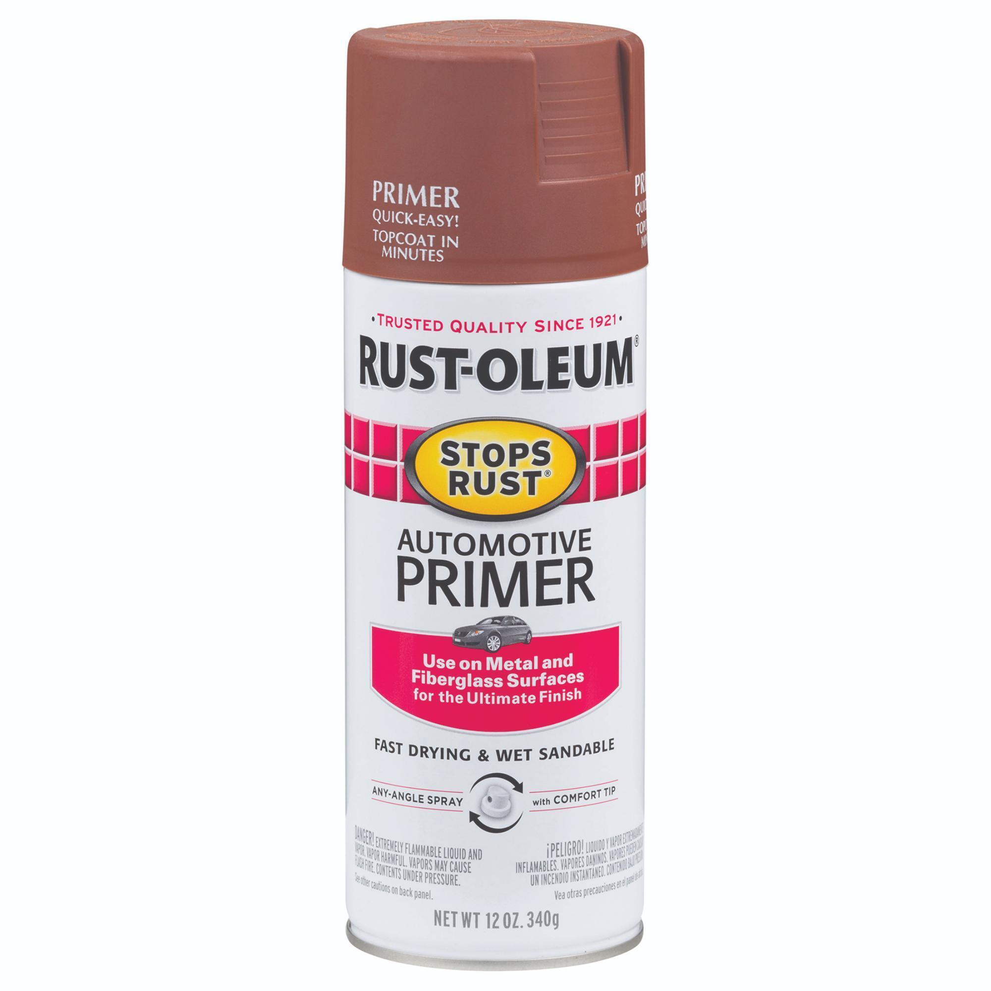 Rust-Oleum Stops Rust Automotive Spray Primer, Red, Flat, 12 Oz. Cans ...