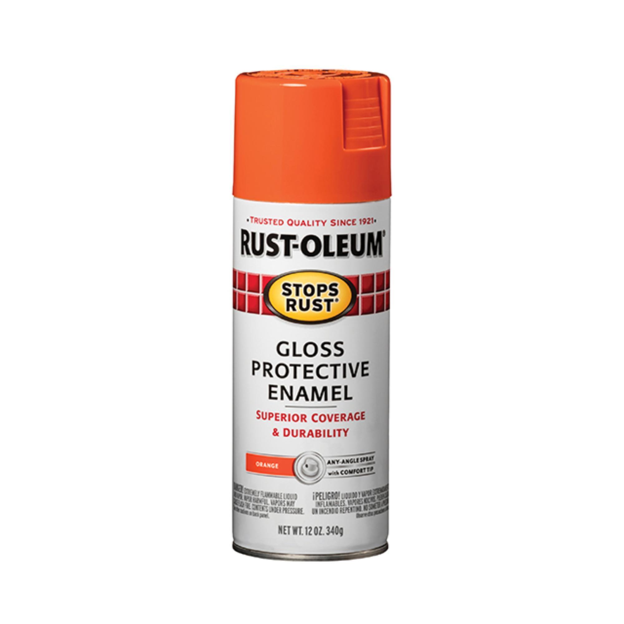 Rust-Oleum Stops Rust Protective Enamel Spray Paint, Orange, Gloss, 12 ...