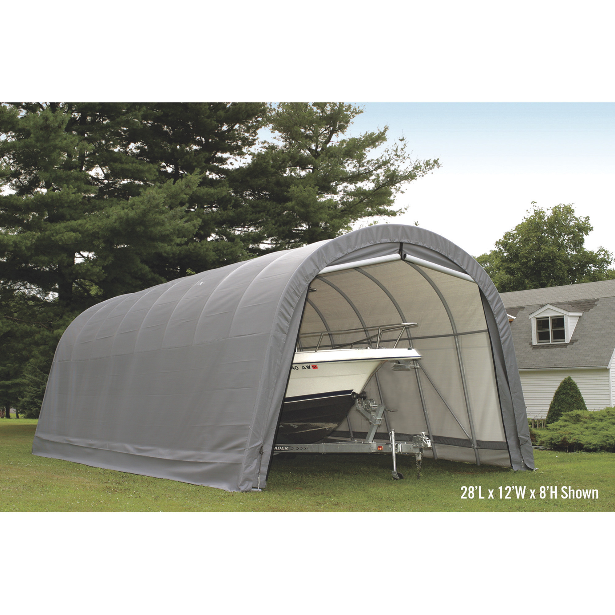 ShelterLogic 14-Ft.W Round-Style Instant Garage, 20ft.L x 14ft.W x 12ft ...