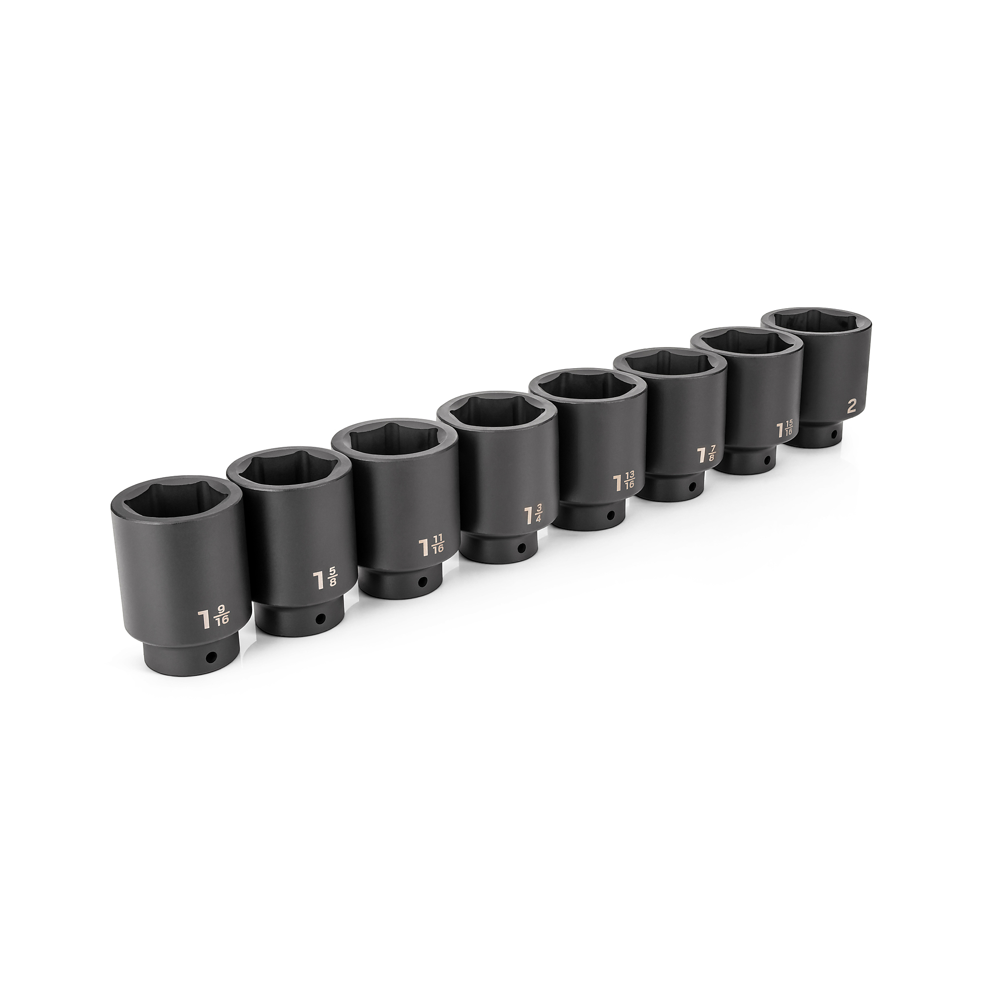 TEKTON 1/2 Inch Drive Deep 6-Point Impact Socket Set, 8-Piece (1-9/16-2 ...