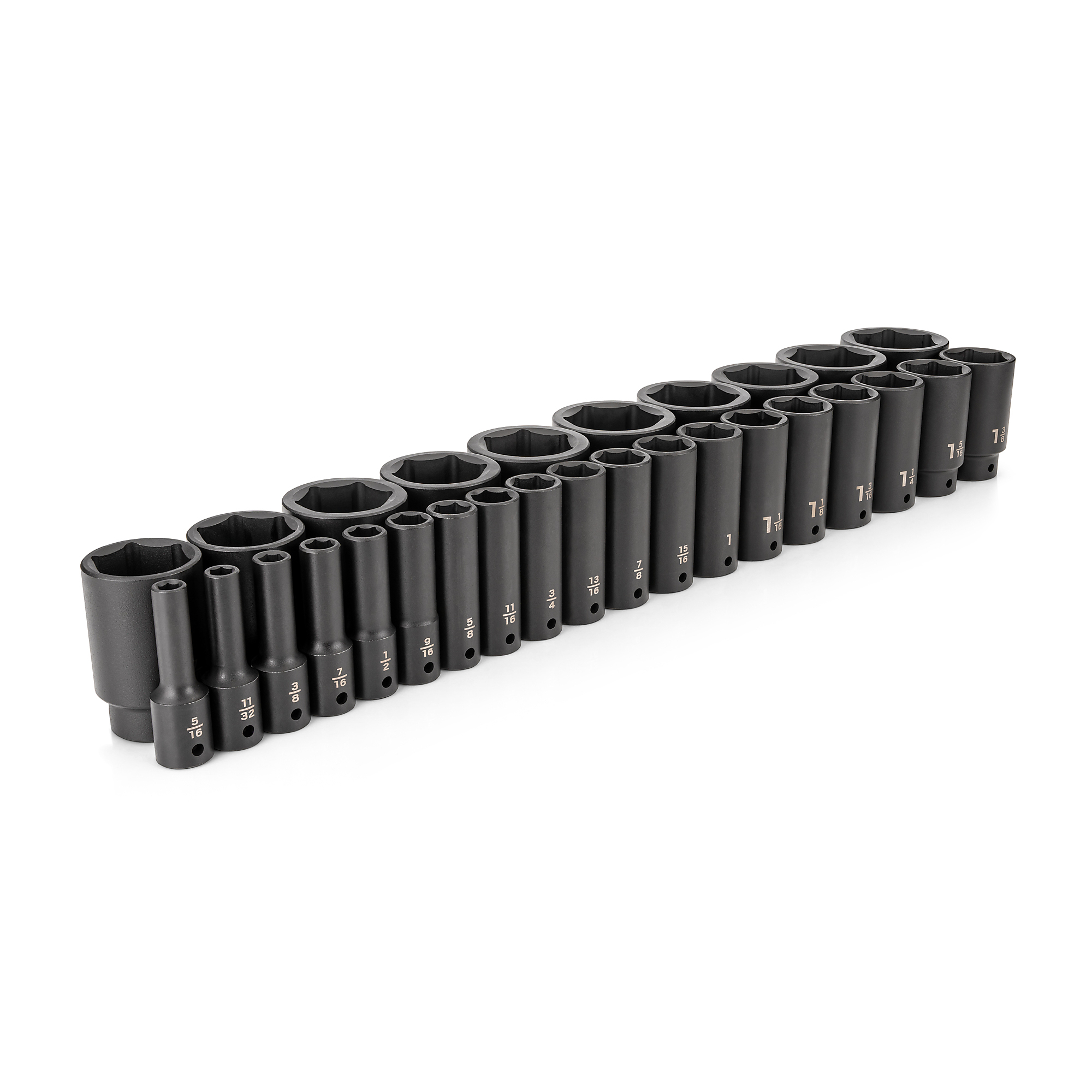 TEKTON 1/2 Inch Drive Deep 6-Point Impact Socket Set, 29-Piece (5/16-2 ...