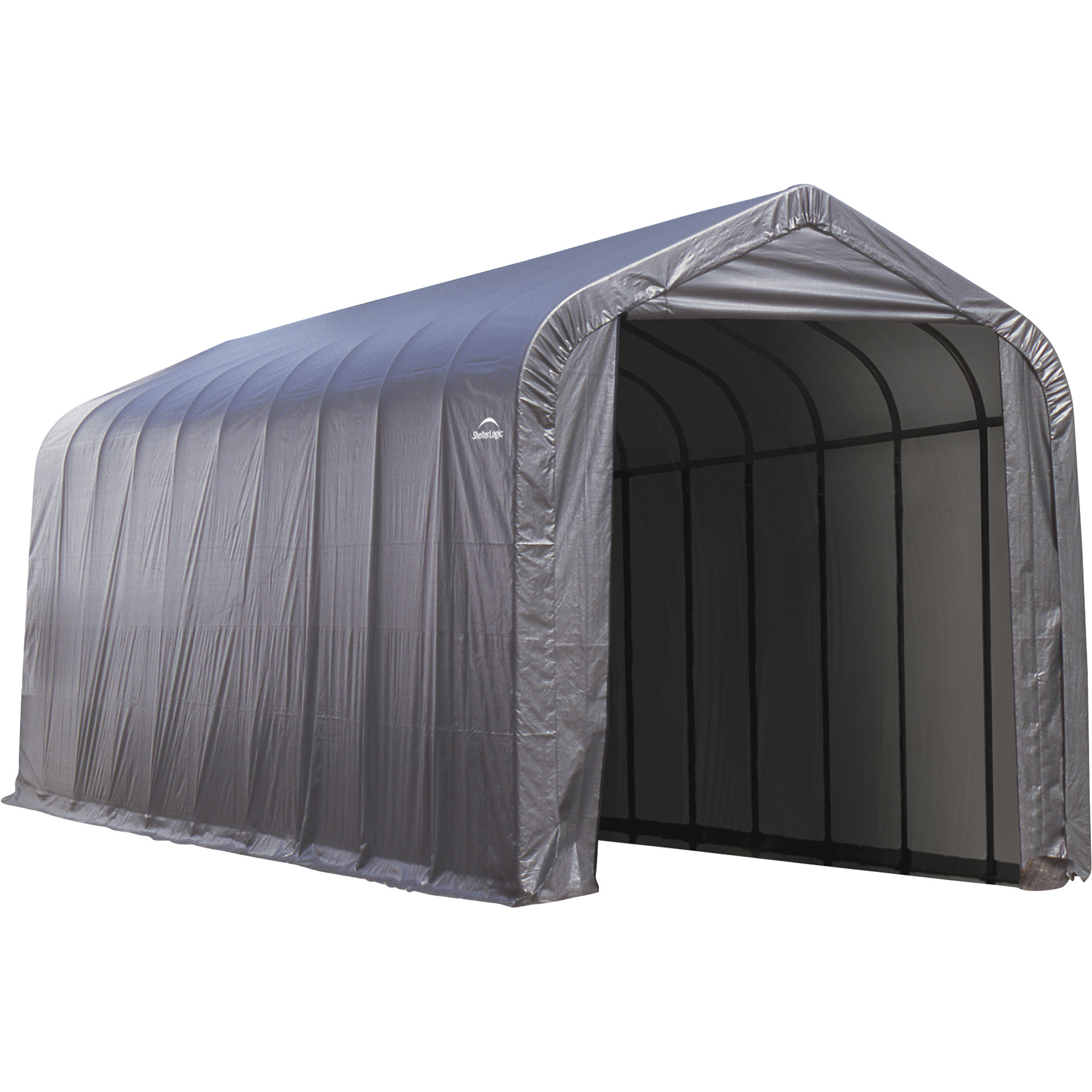 ShelterLogic 14-Ft.W Peak-Style Instant Garage, Gray, 24ft.L x 14ft.W x ...