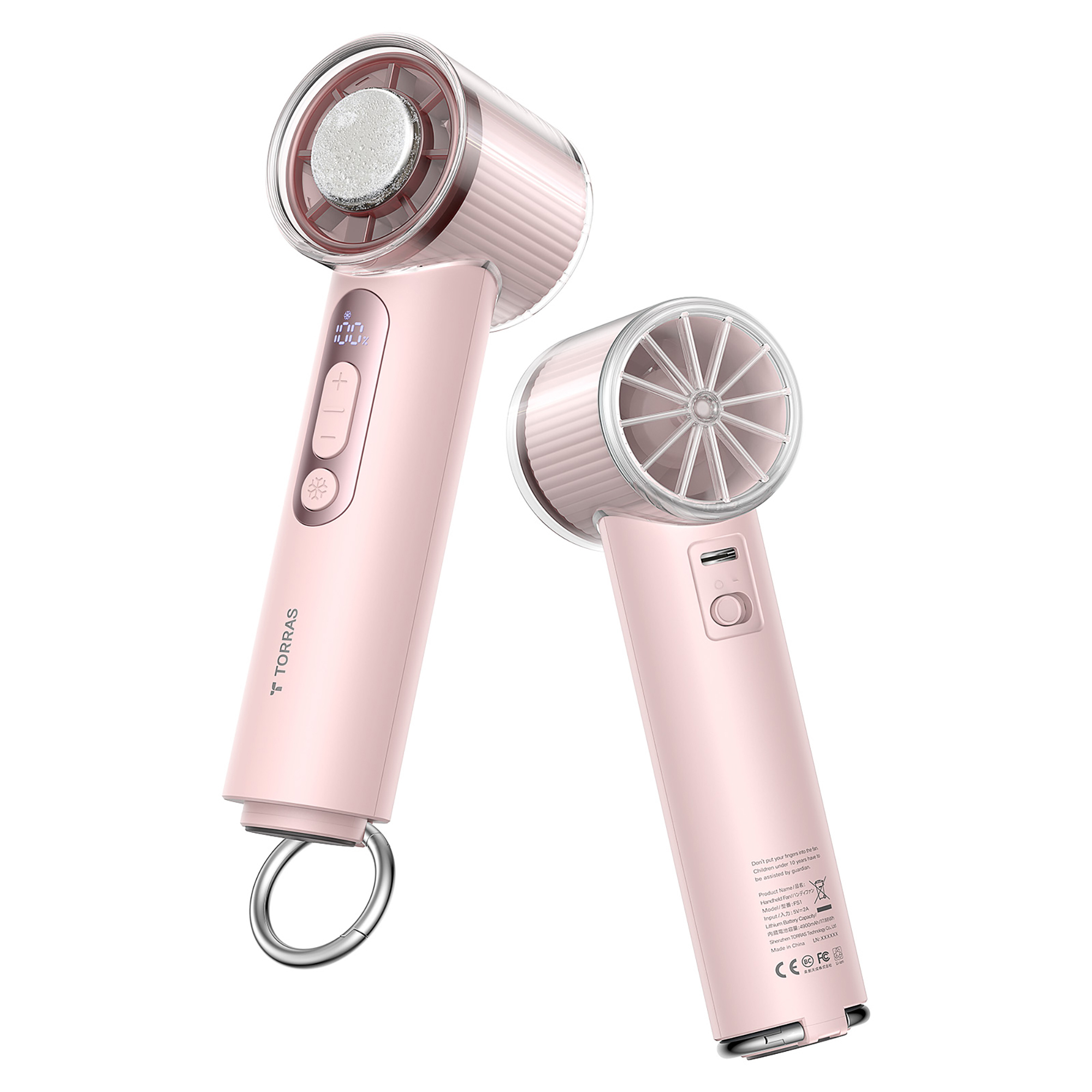 TORRAS® COOLiFY® iva Handheld High-Speed Portable Fan, Vivi Pink ...