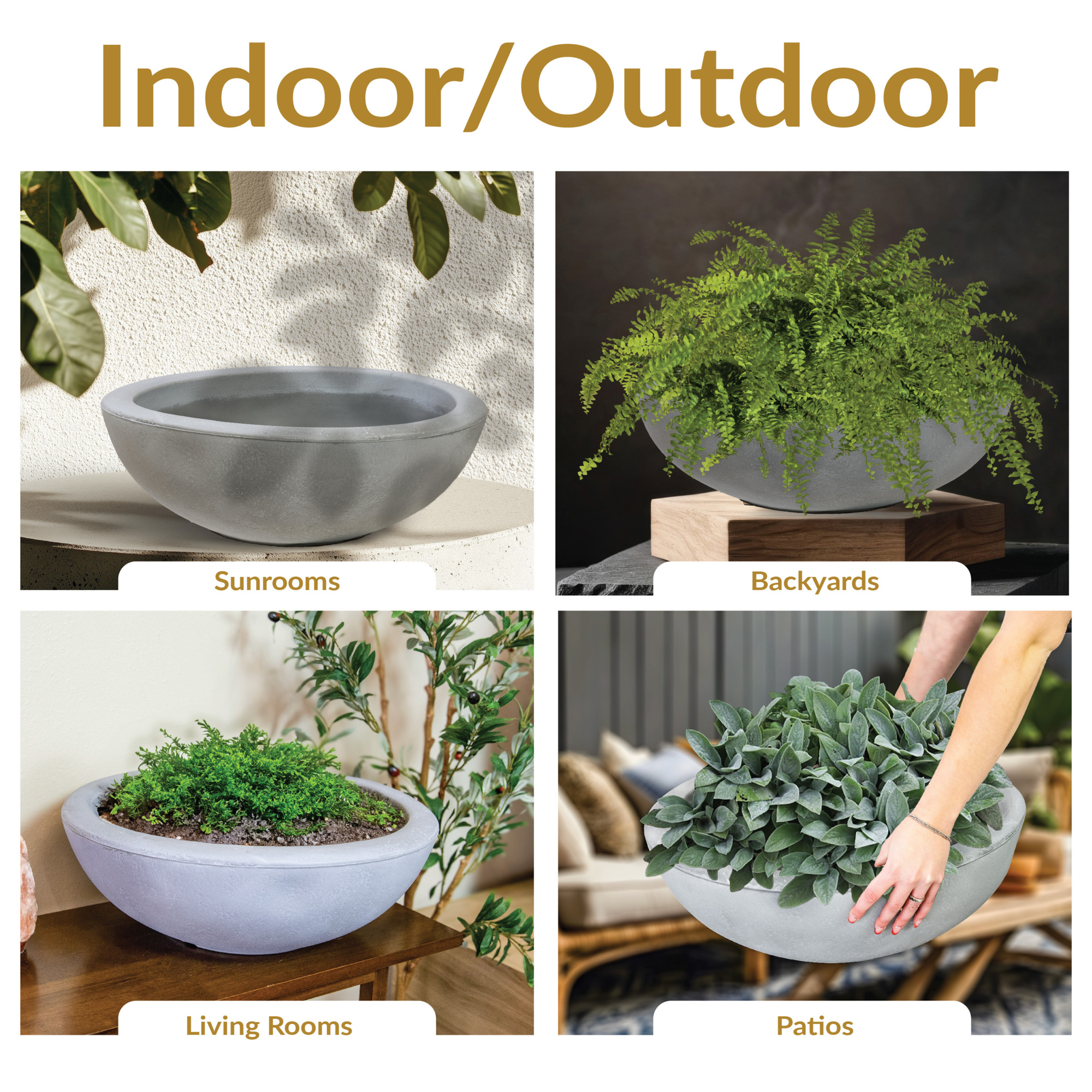 Sunnydaze Weather-Resistant Polyresin Double-Walled Percival Outdoor Flower Pot Planter - 20.75 ...