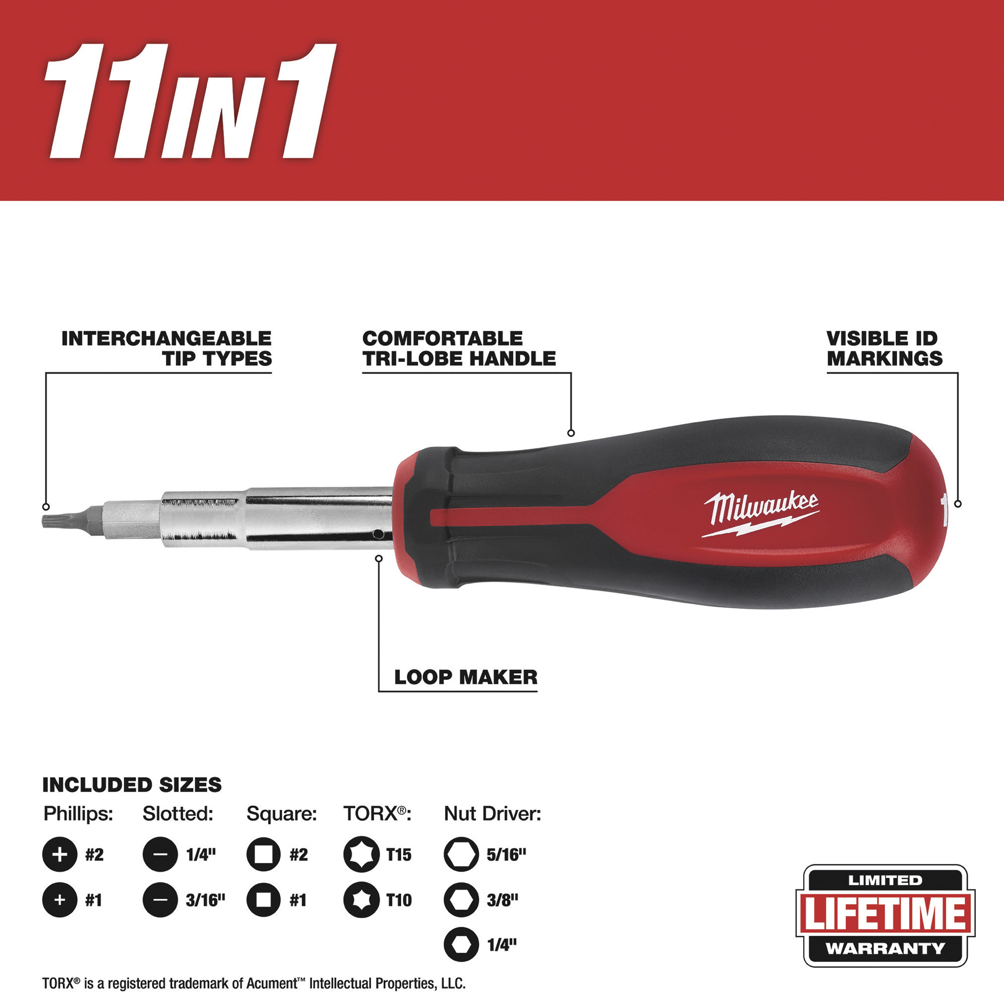 Milwaukee 11-in-1 Screwdriver, Model# 48-22-2761 | Northern Tool