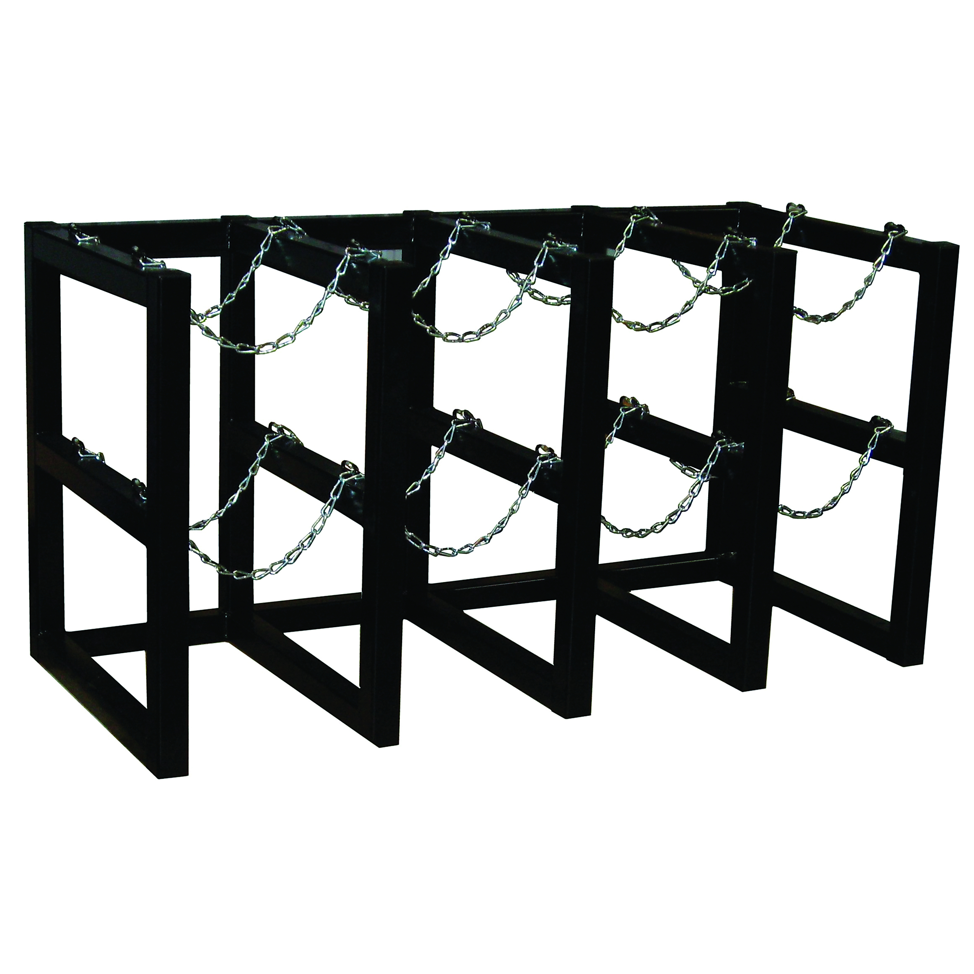 Justrite 4 Wide by 2 Deep, Gas Cylinder Storage Rack, 8 Cylinder ...