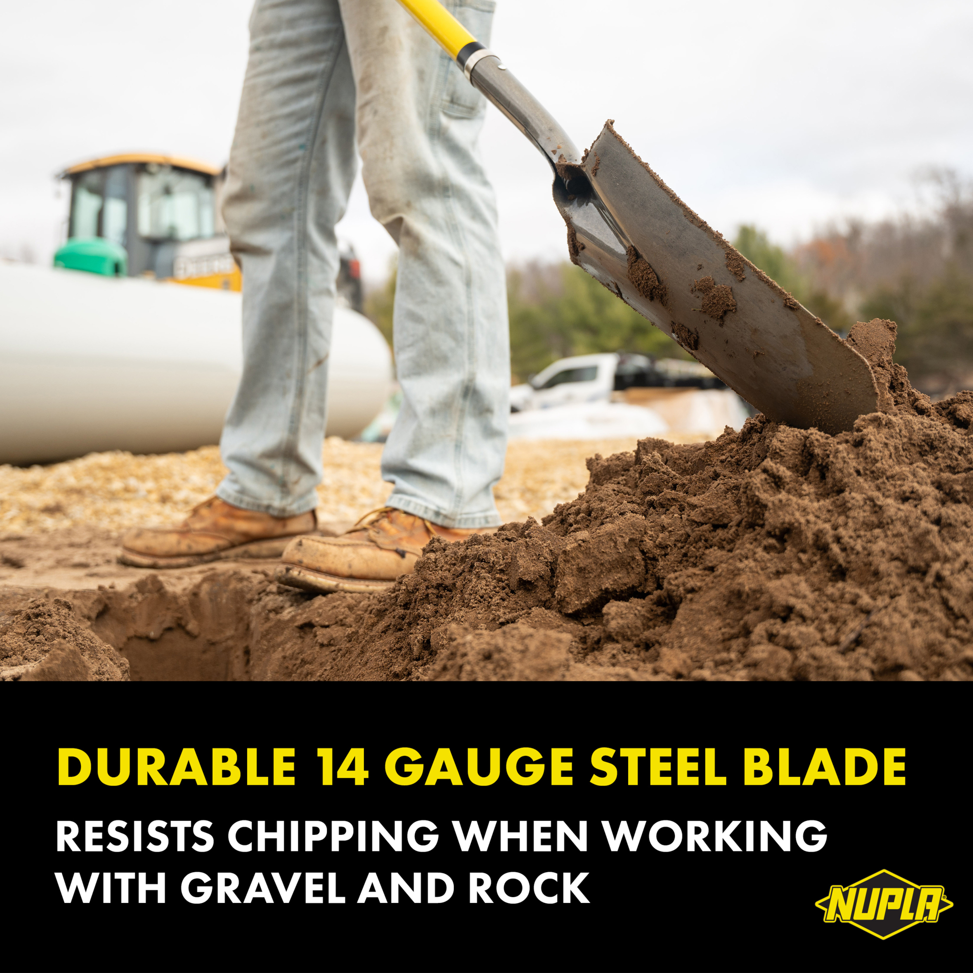 NUPLA Sharp Shooter Drain Spade, Heavy-Duty 14 Gauge Hollow Back Steel ...