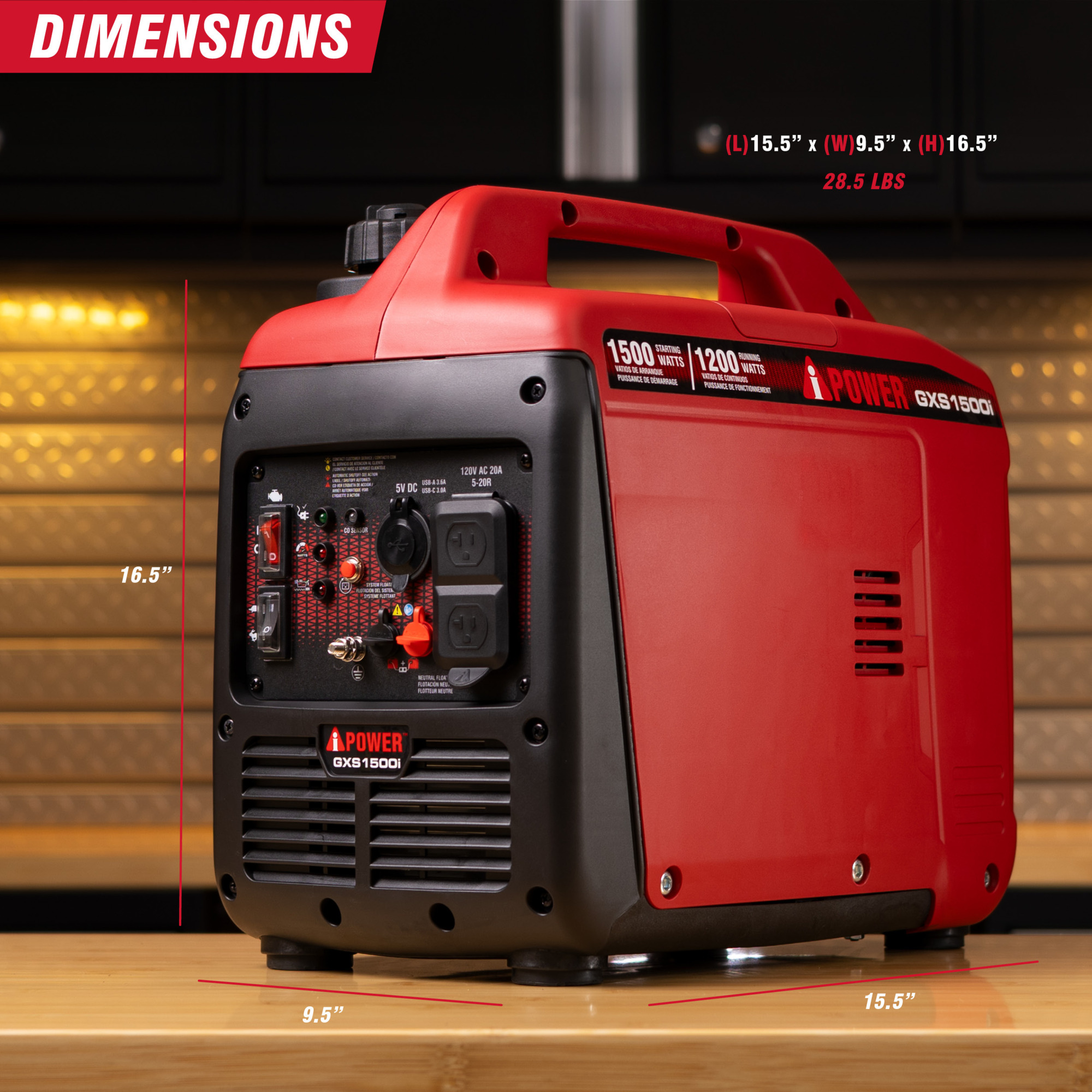 A-iPower Gas-Powered Portable Inverter Generator, 60cc OHV Engine, CO ...