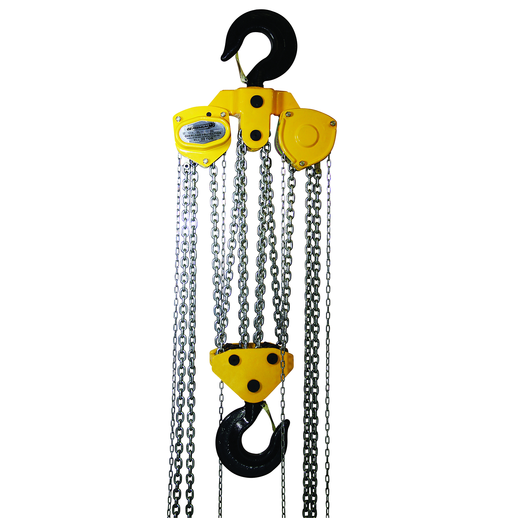 OZ Lifting Products, Premium Manual Chain Hoist, 20 Ton 30 ft lift with ...