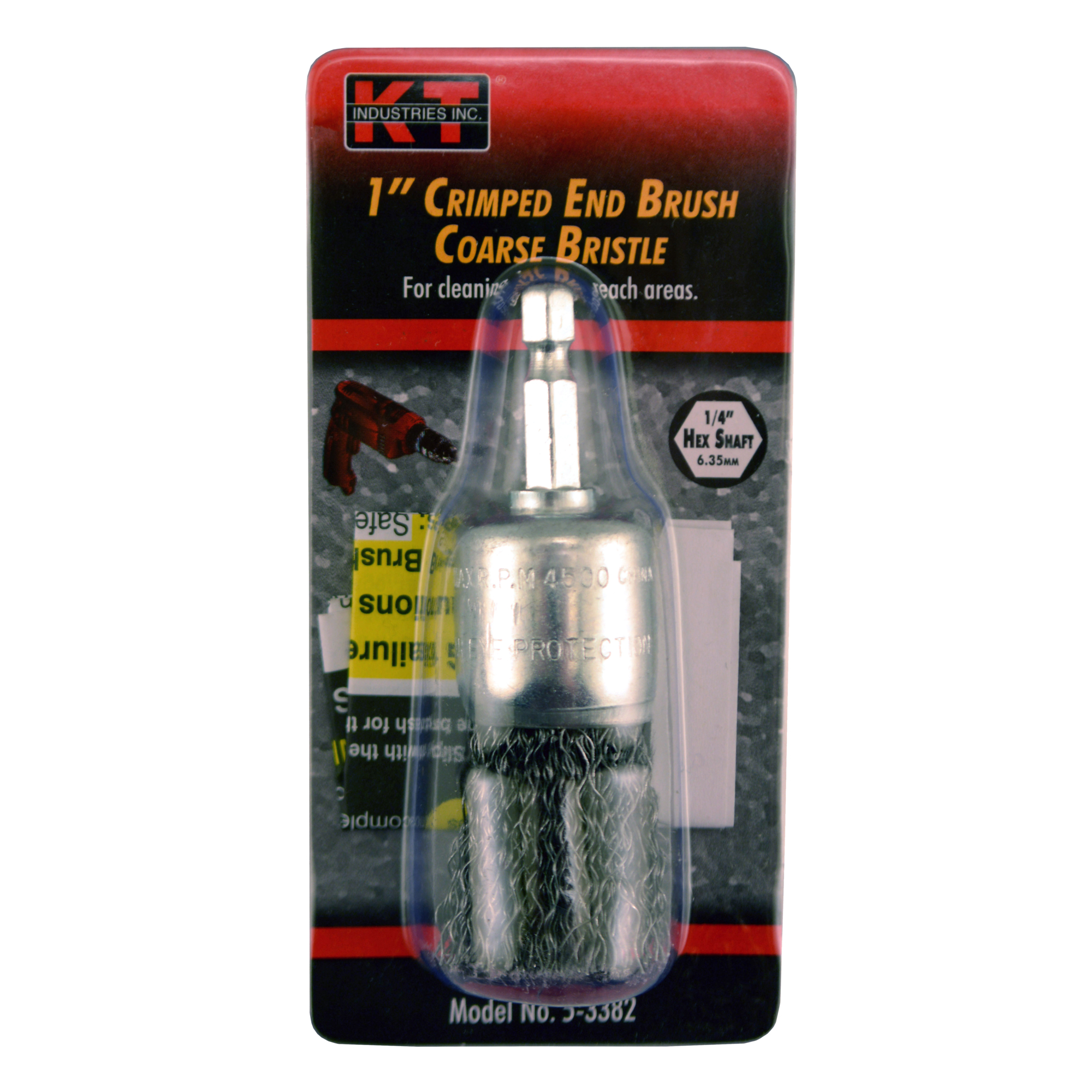 CRIMPED END BRUSH 1\" COARSE HEX SHAFT | Northern Tool