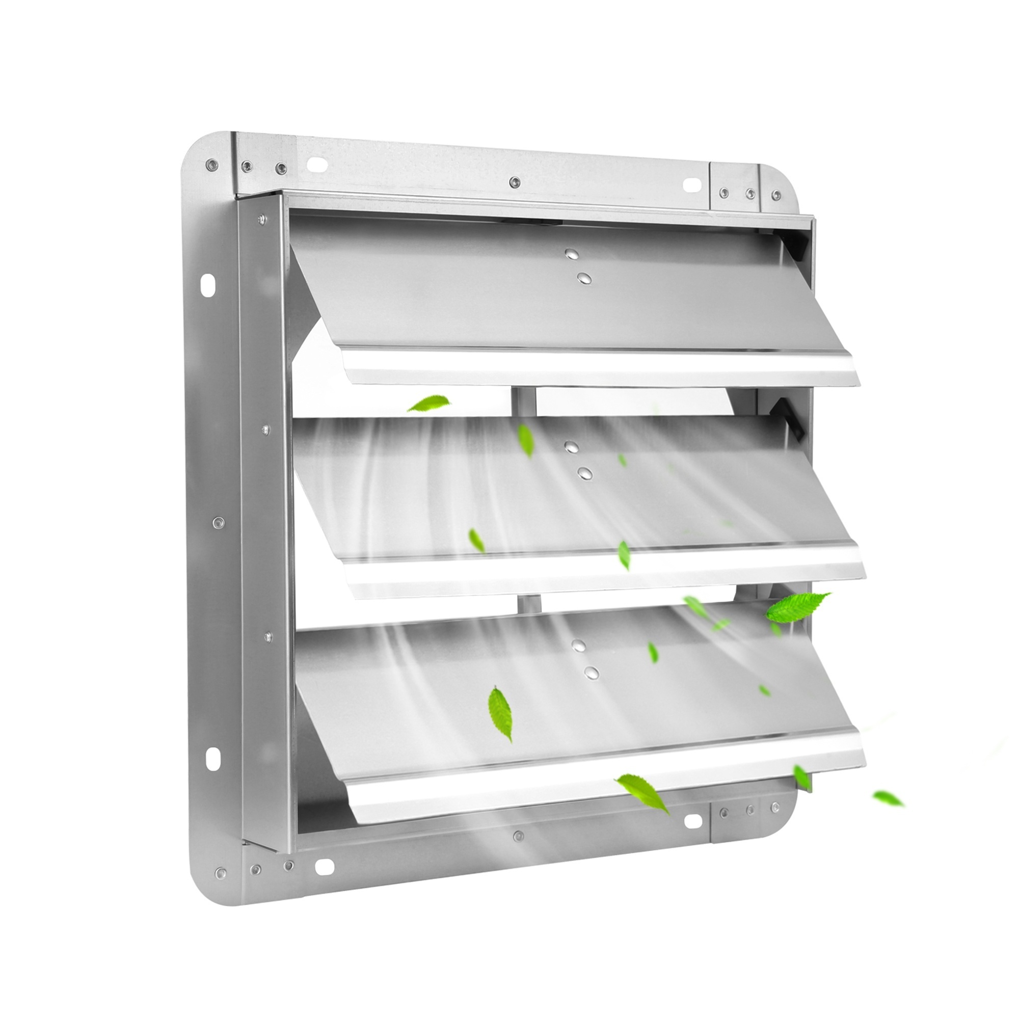 EdenDirect Square Aluminum Automatic Gravity Shutter Louver Vent — 17in ...