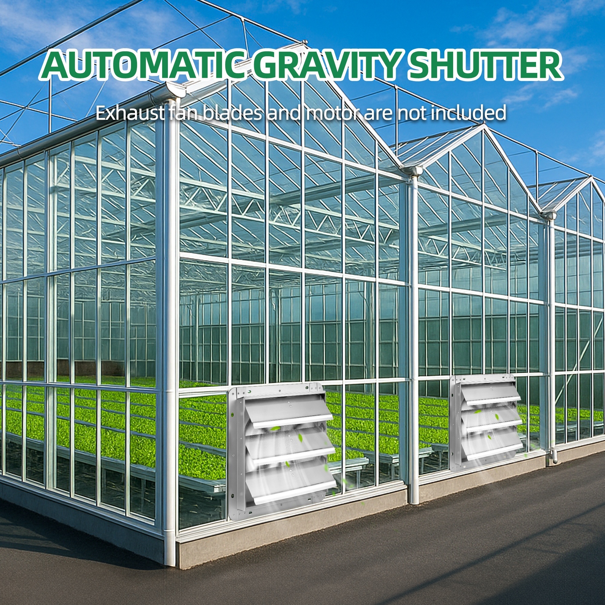 EdenDirect Square Aluminum Automatic Gravity Shutter Louver Vent — 17in ...